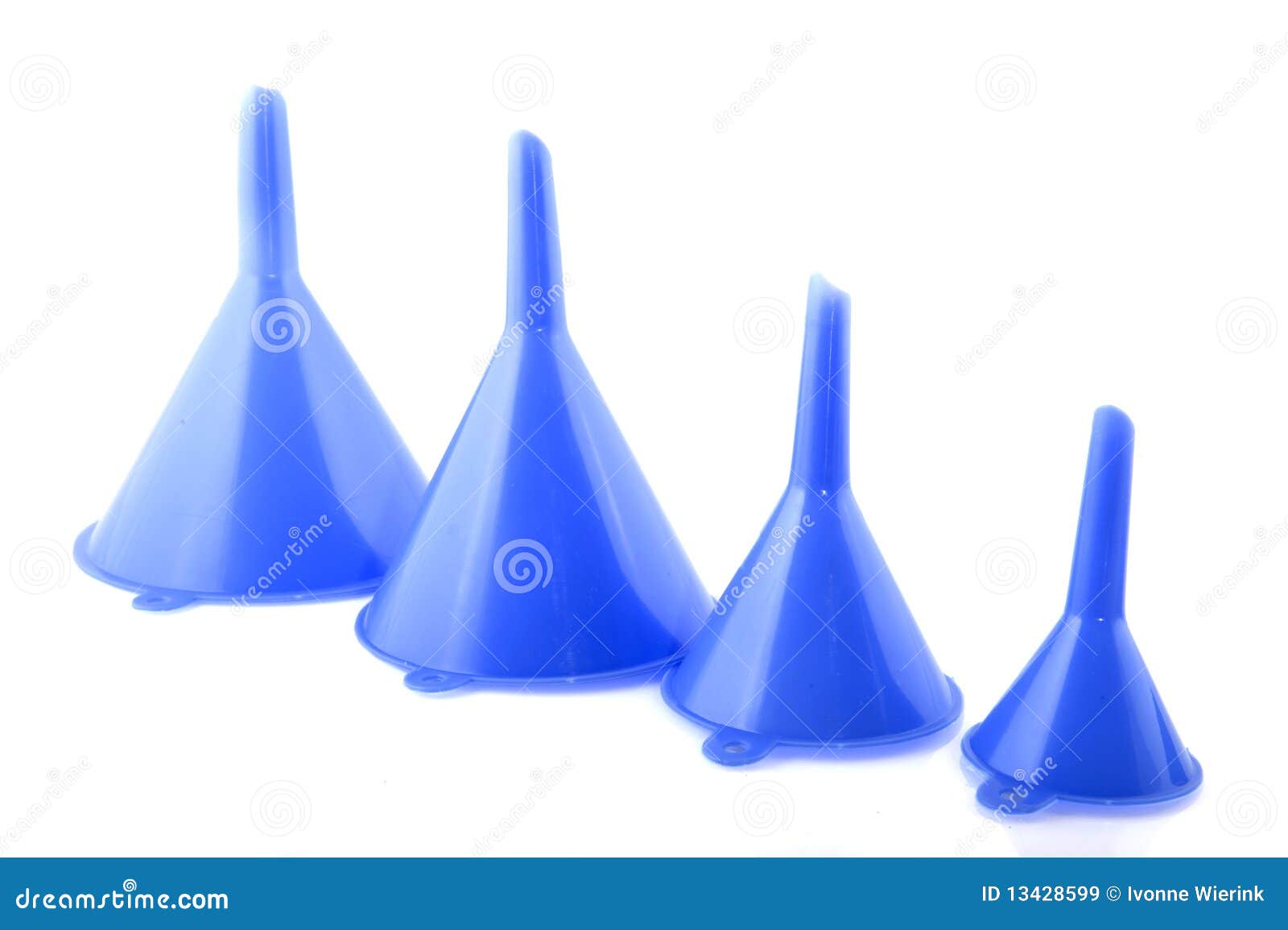 Blue funnels stock image. Image of background, laboratory - 13428599