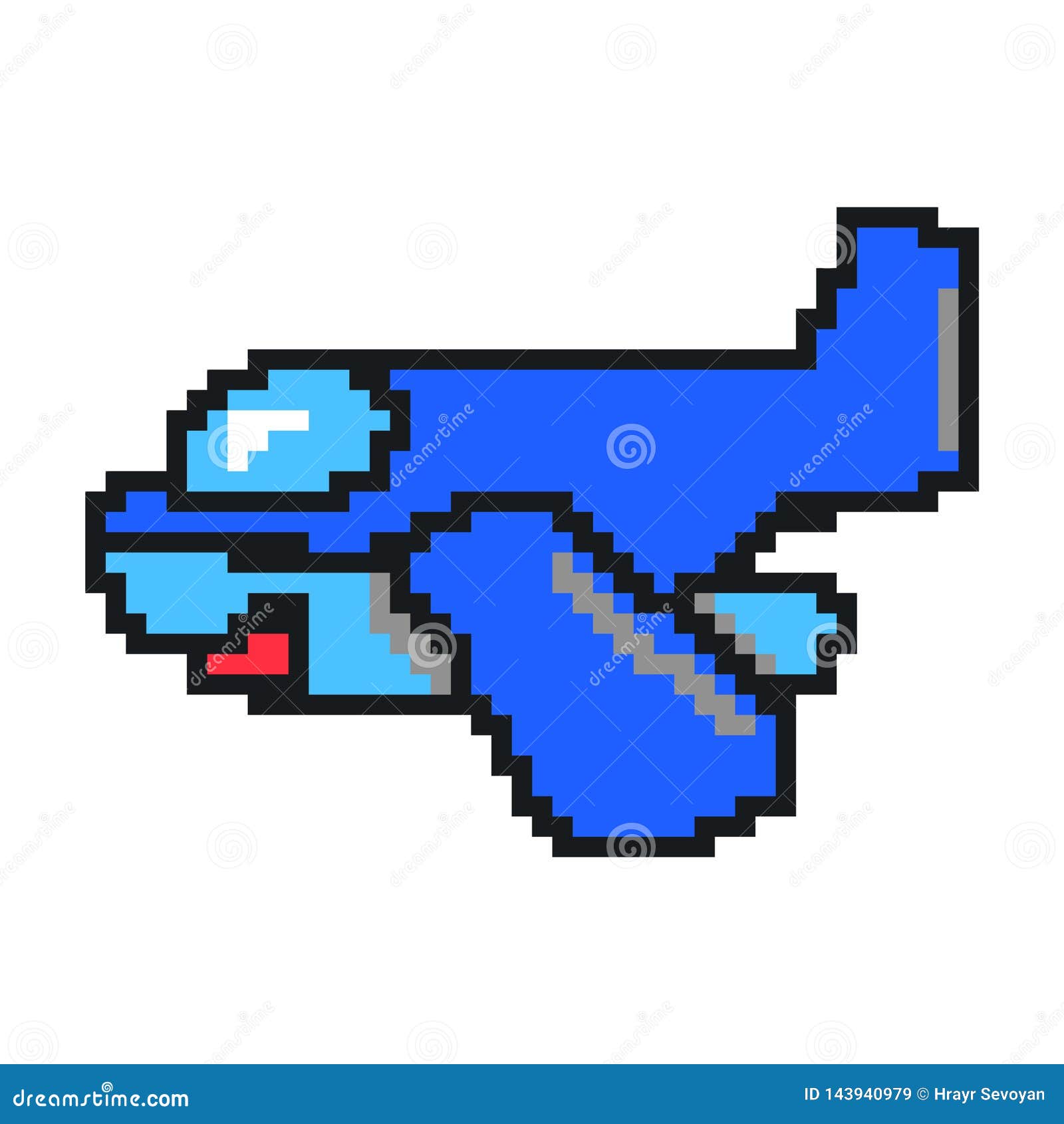 Airplane 8 Bit Pixel Game Art Cartoon Character Vector Illustration ...