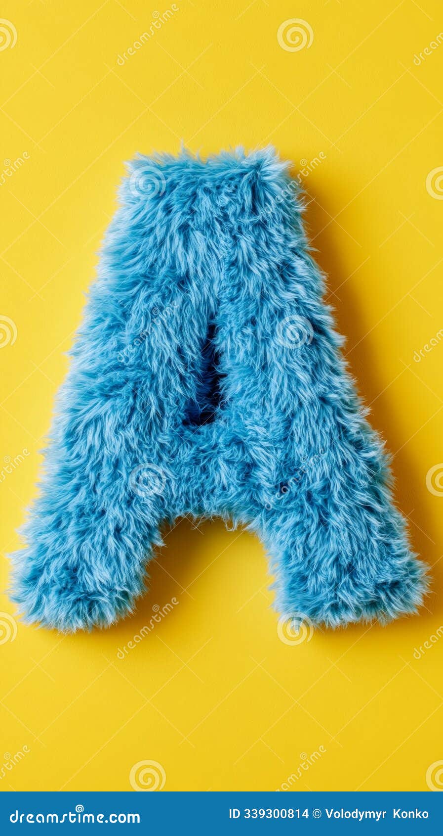 Blue Furry Letter a on Yellow Background Stock Photo - Image of bold ...