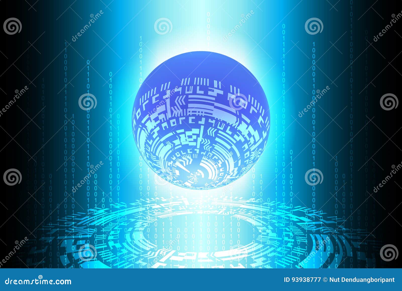 Blue Future Binary Globe Technology Background Stock Vector ...