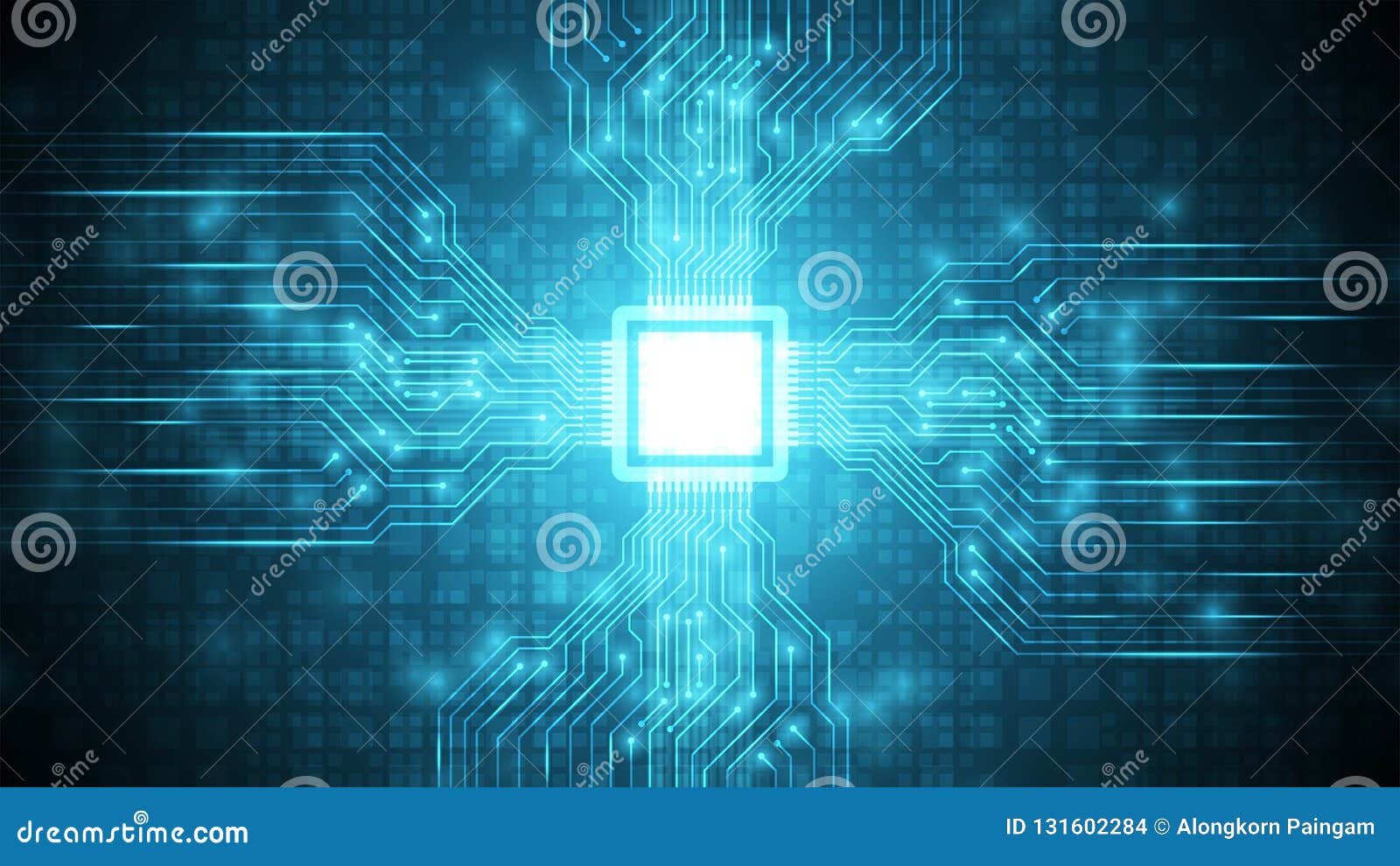 Blue Futuristic Circuit with Cpu Technology Background,motherboard on ...