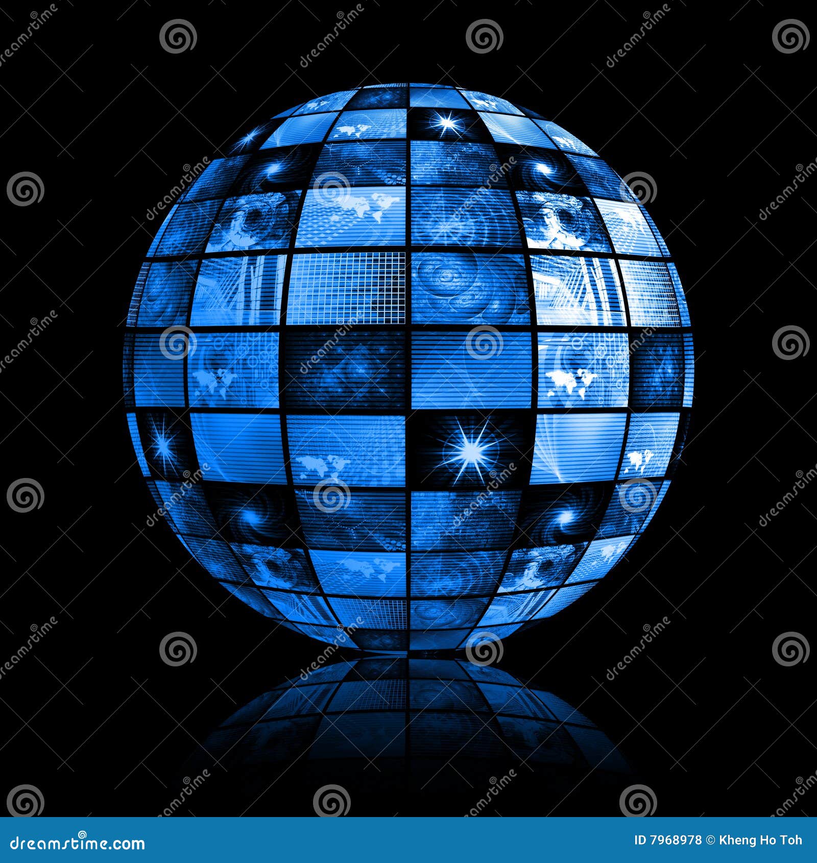 Blue Futuristic Digital TV Background Stock Illustration - Illustration ...