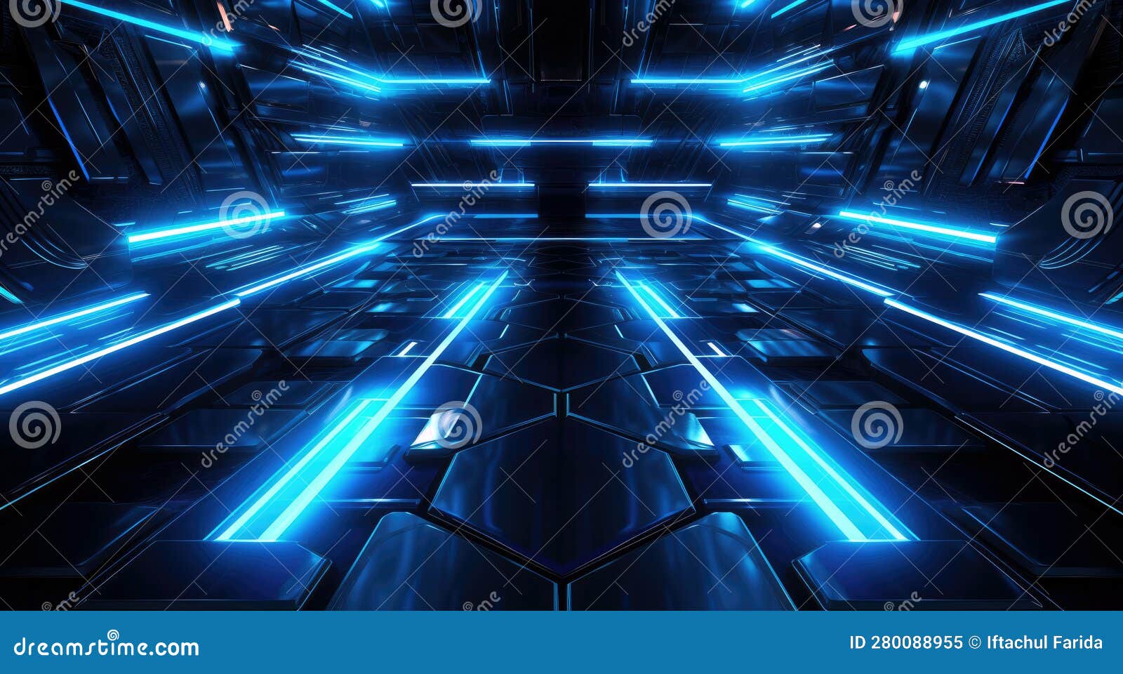 Blue Futuristic Screenshot with Advanced Technology Elements Stock ...