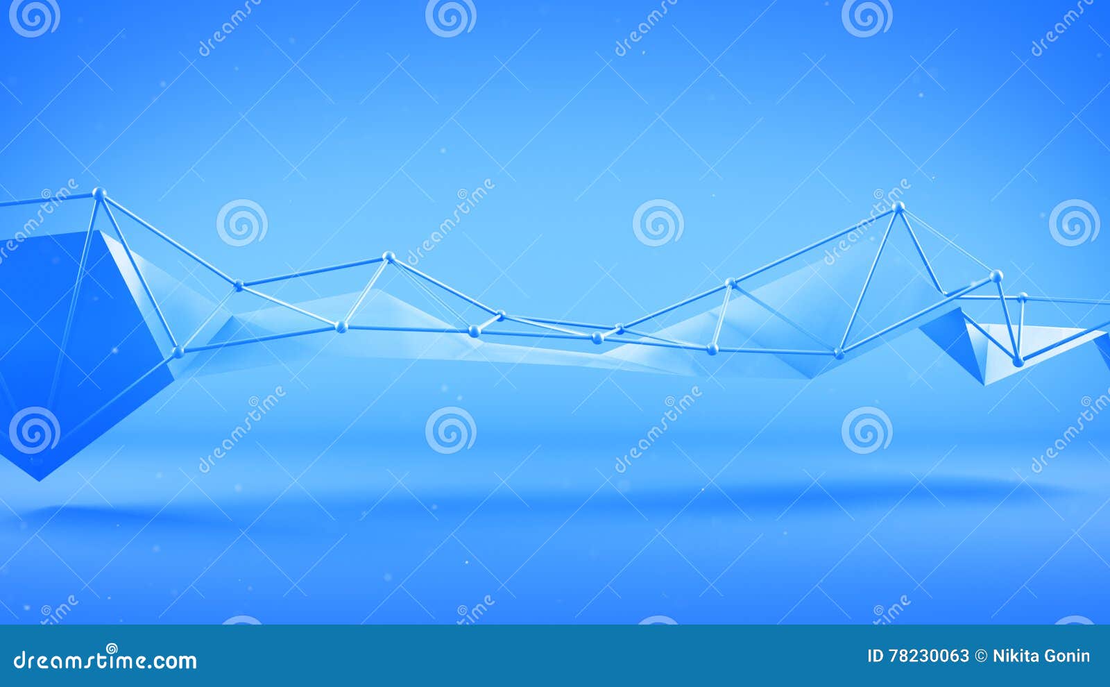 Blue Futuristic Shape. 3D Render Stock Illustration - Illustration of ...