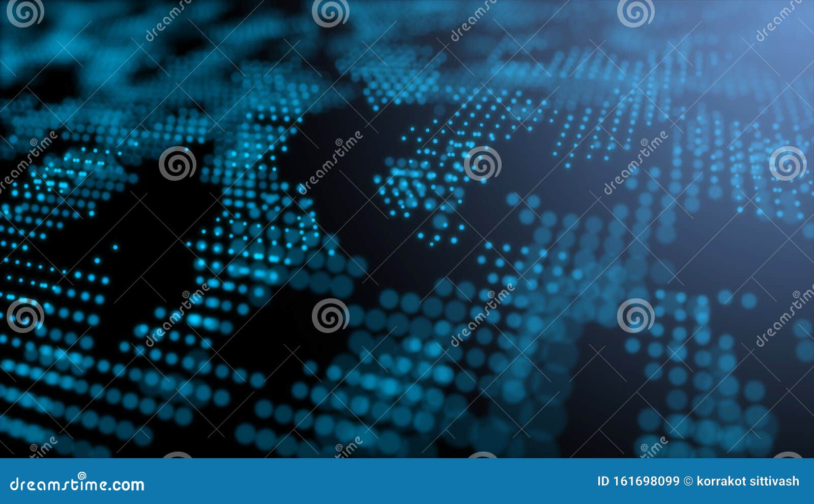 Blue Futuristic Stream Data Communication Flying into Digital ...