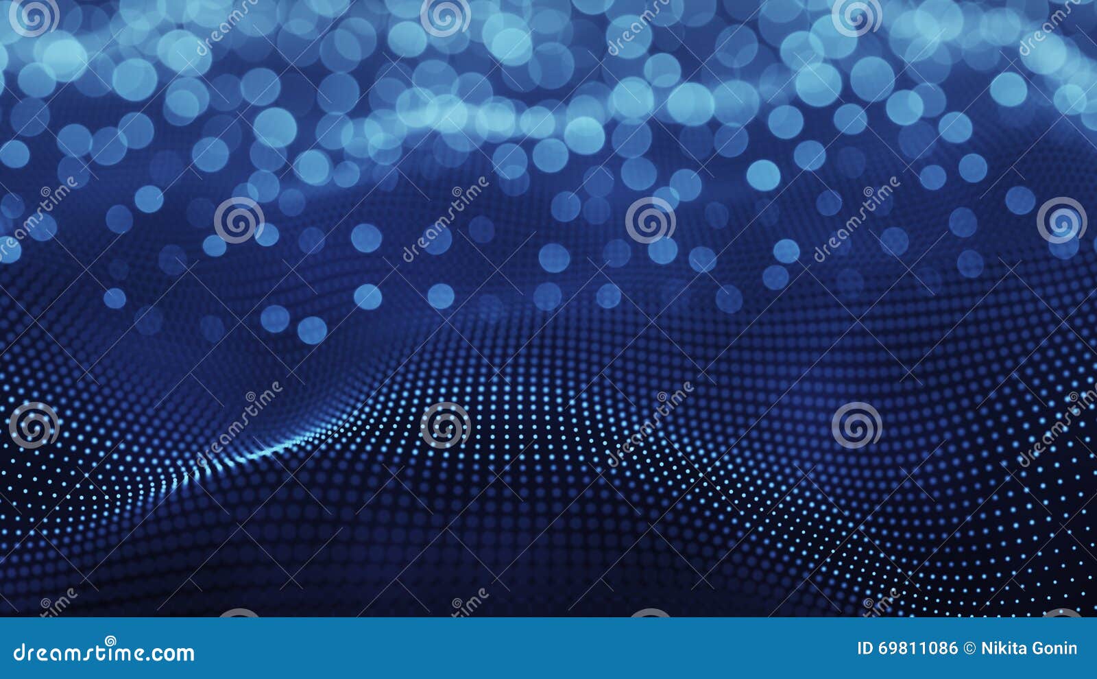 Blue Futuristic Surface Selective Focus Stock Illustration ...