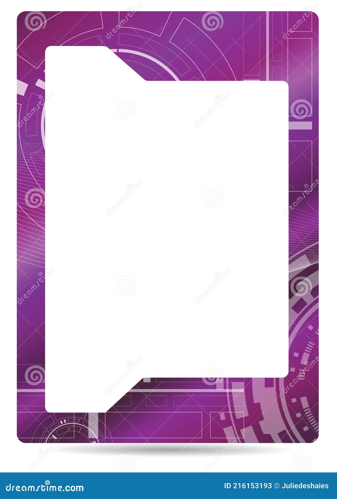 Blue Futuristic Techno Abstract Background Card Frame Template Stock ...