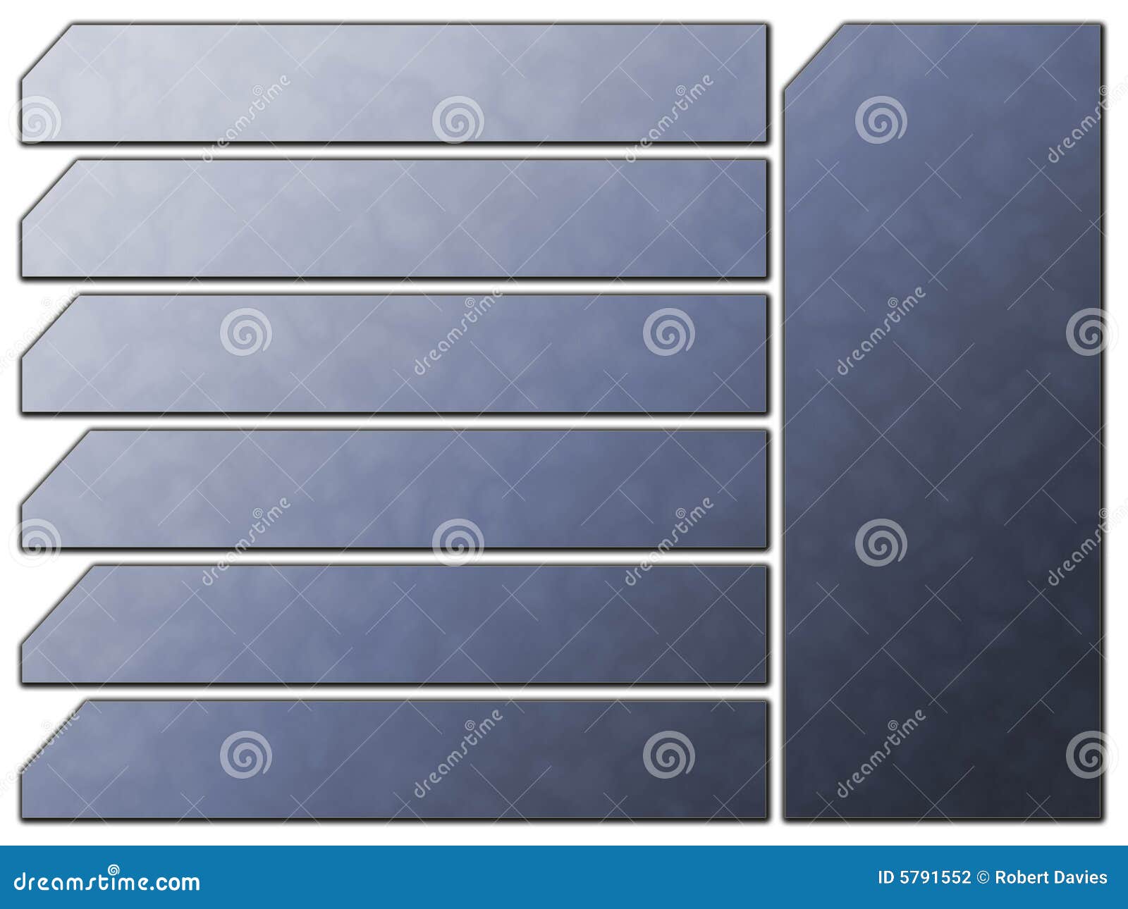 Blue Futuristic Website Navigation Stone Buttons Stock Illustration ...