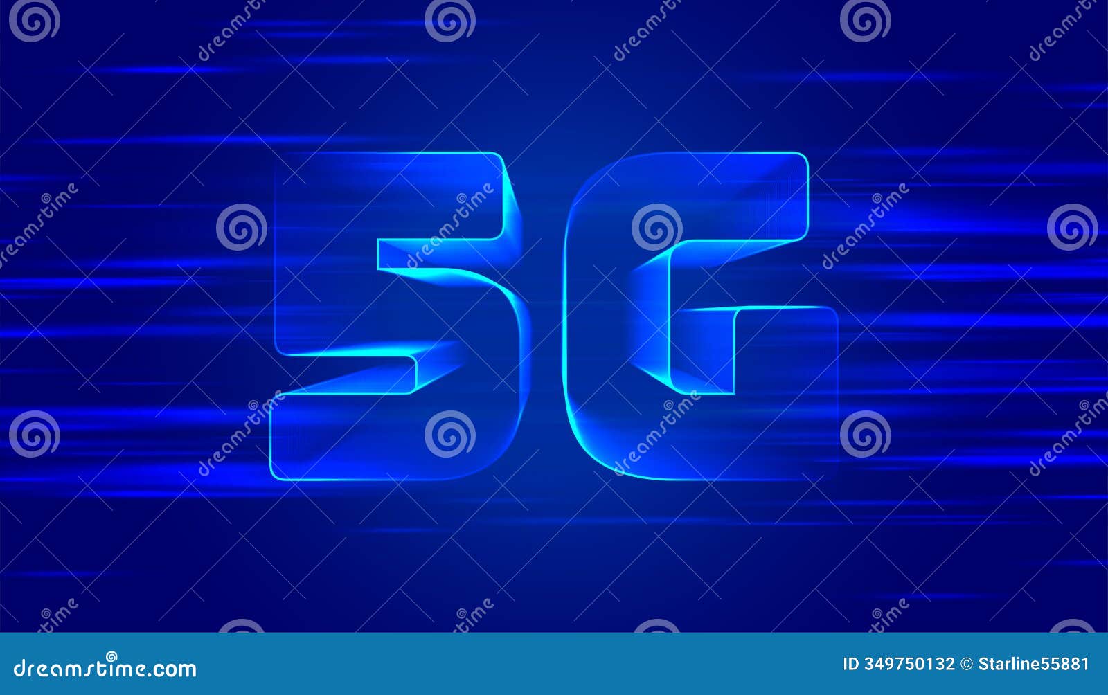 Blue 5G Fifth Generation Technology Background Design Stock Vector ...