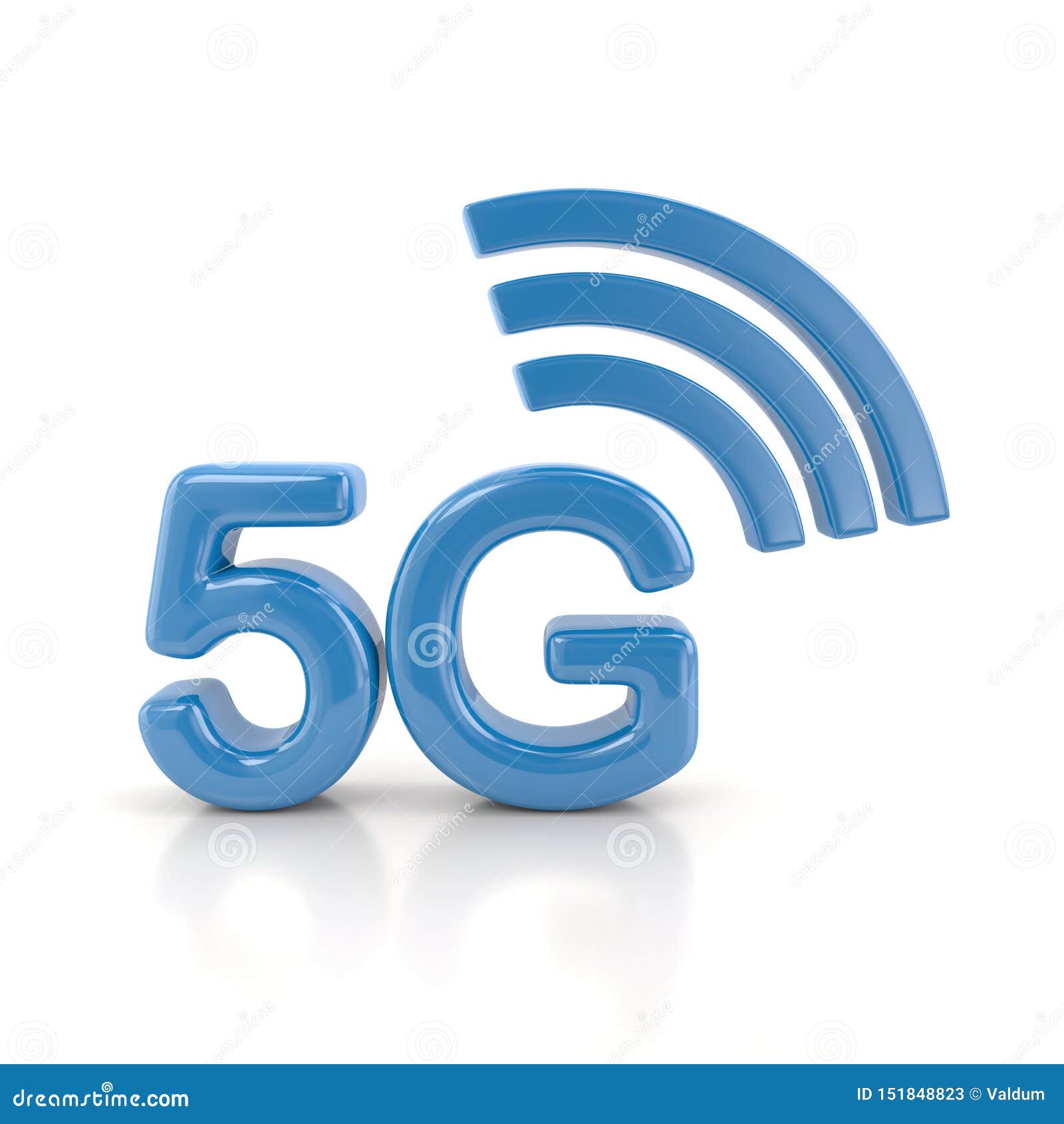 Blue 5g Wireless Network Icon 3d Illustration Stock Illustration ...