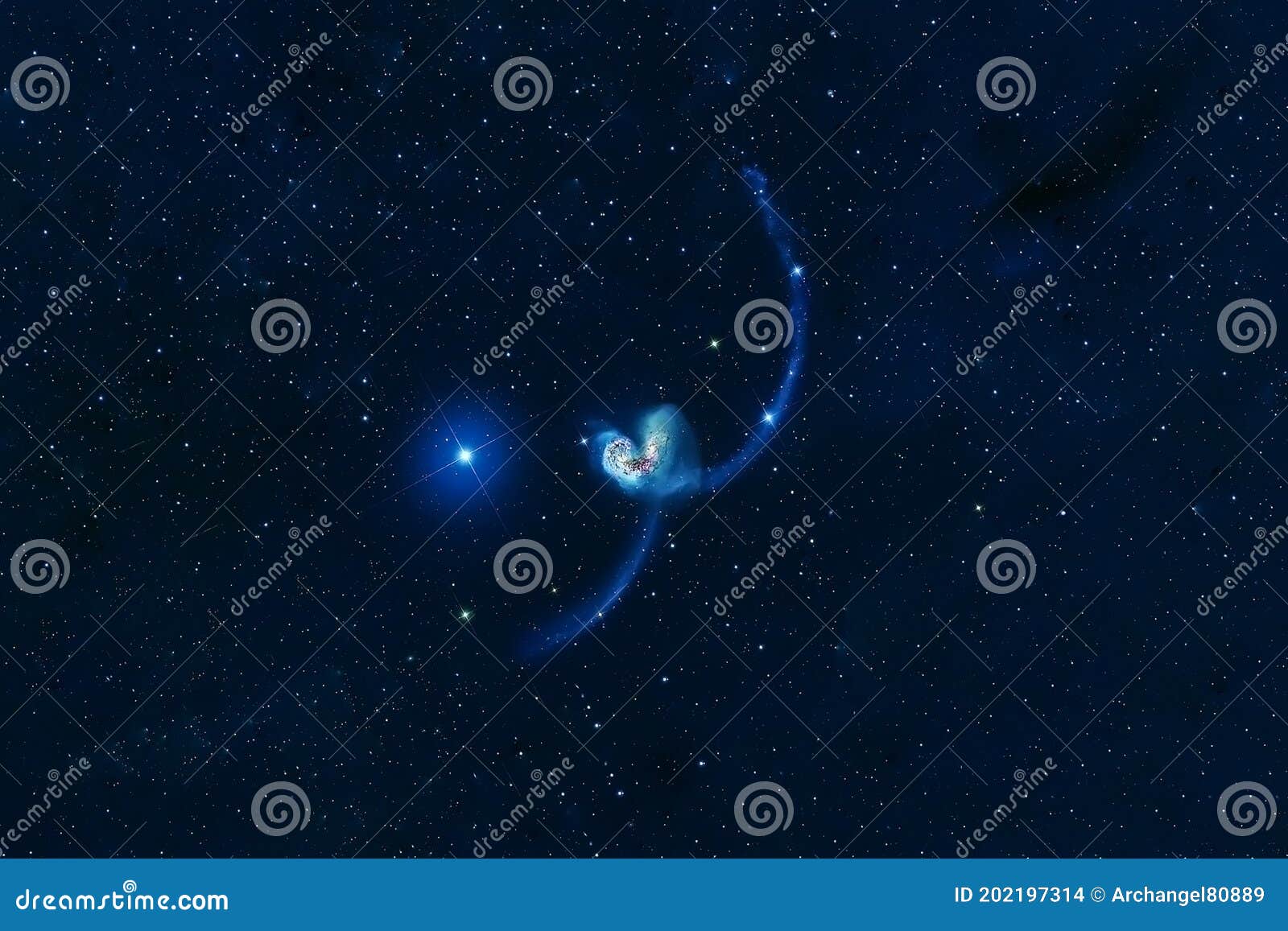 Blue Galaxy in Deep Space. Elements of this Image Furnished by NASA ...