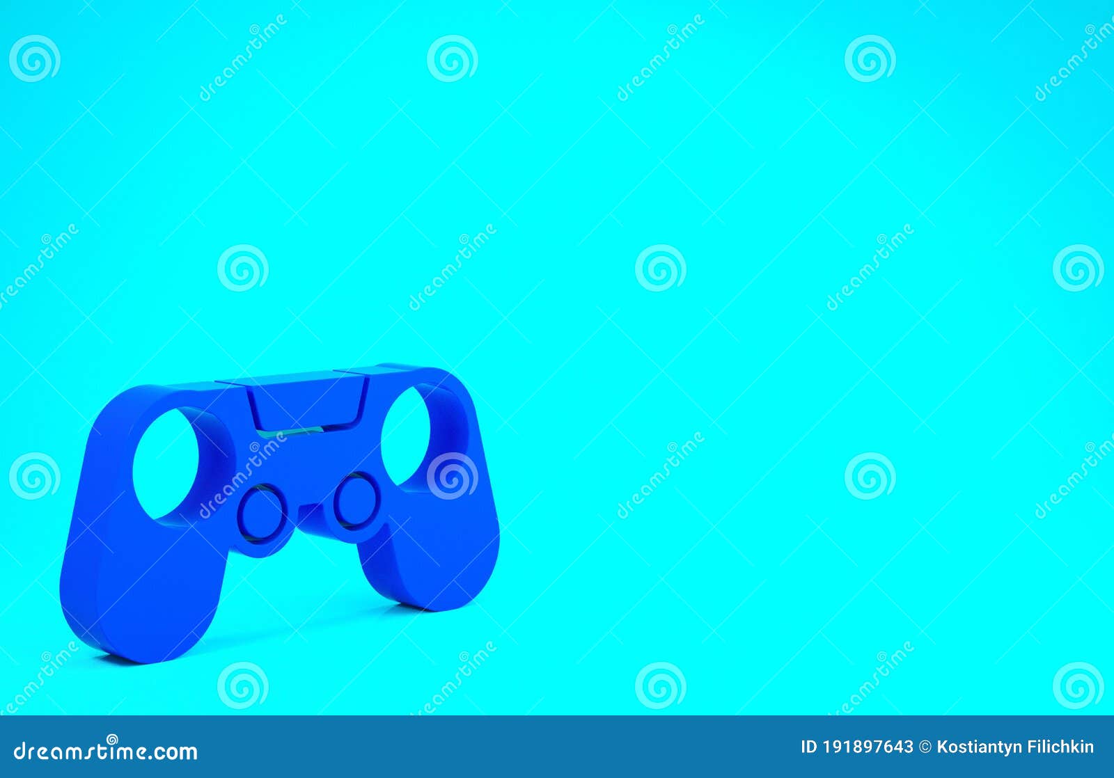 Blue Gamepad Icon Isolated on Blue Background. Game Controller ...