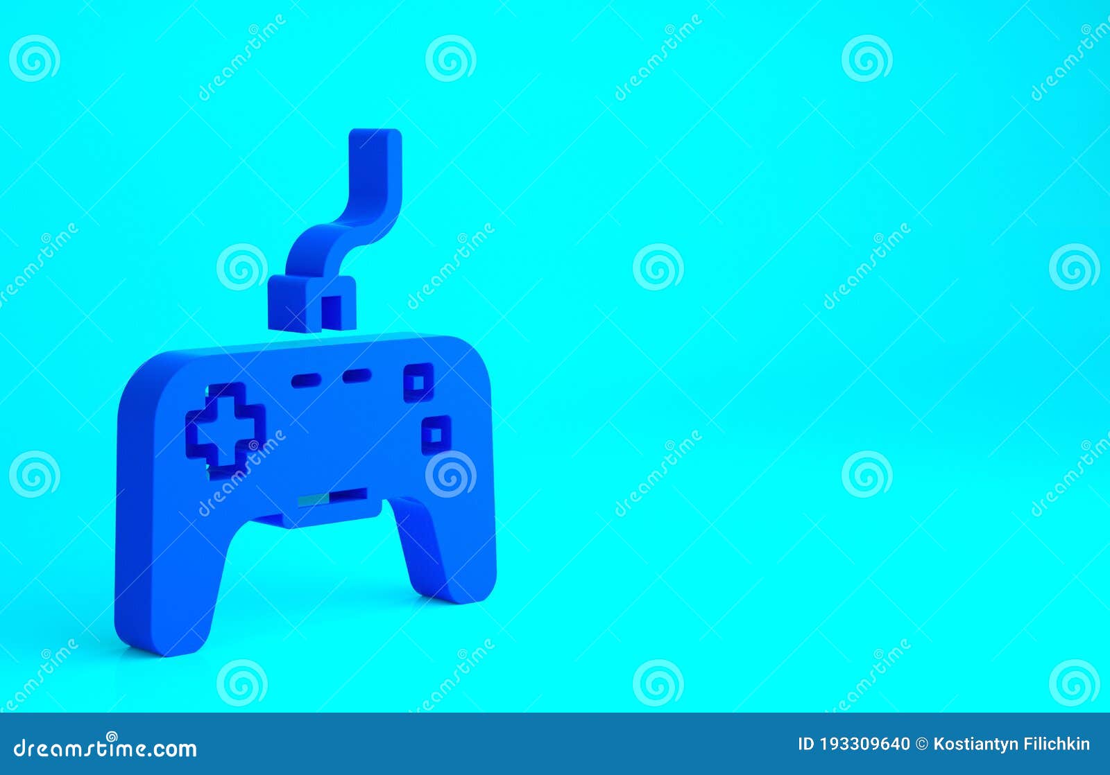 Blue Gamepad Icon Isolated on Blue Background. Game Controller ...