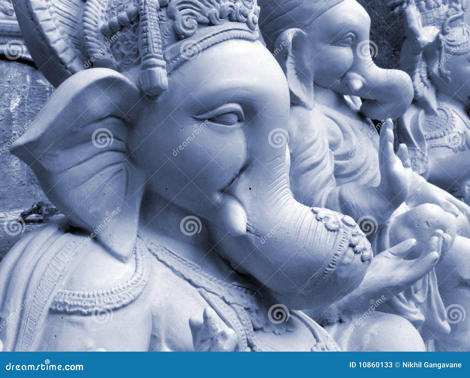 Blue Ganesha stock image. Image of belief, sculptures - 10860133