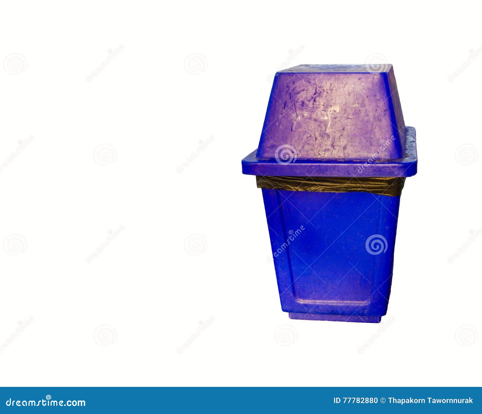 Blue garbage bin stock photo. Image of garbage, litter - 77782880