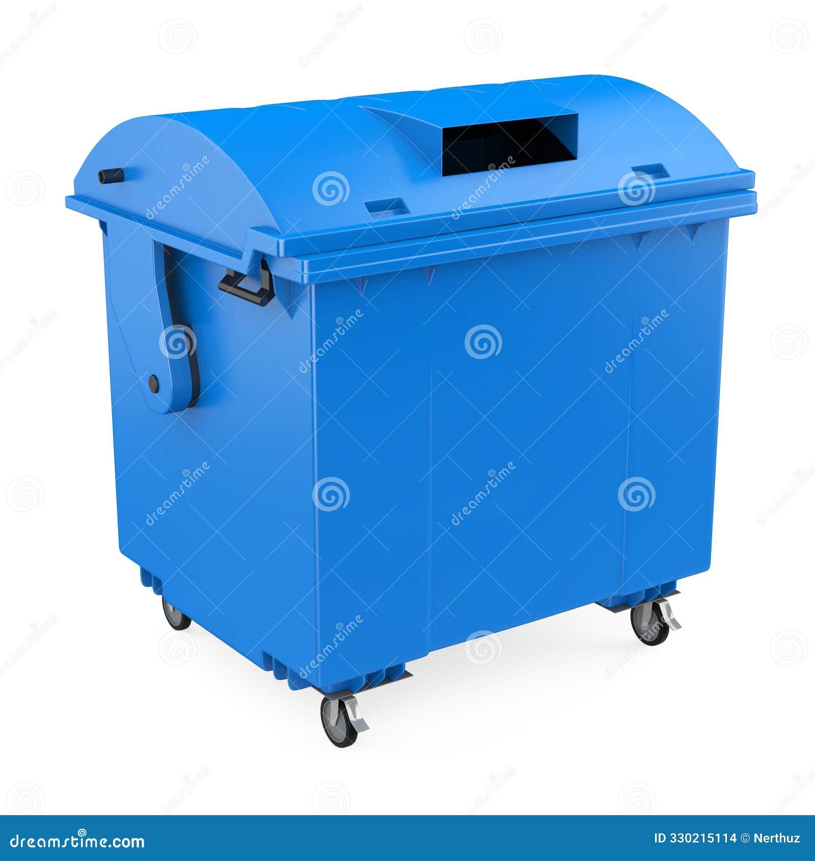 Blue Garbage Can With Waste Recycling Symbol Cartoon Vector ...