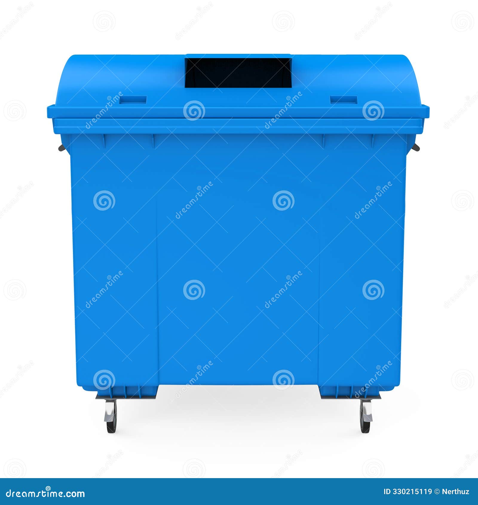 Blue Garbage Can With Waste Recycling Symbol Cartoon Vector ...