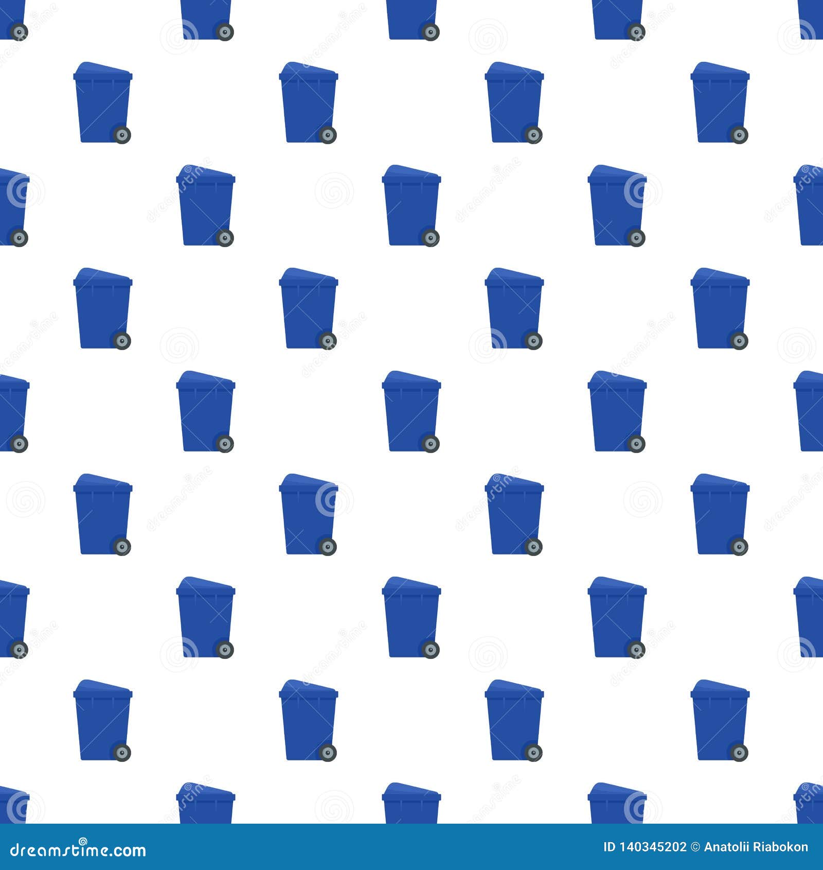Blue Garbage Box Pattern Seamless Vector Stock Vector - Illustration of ...