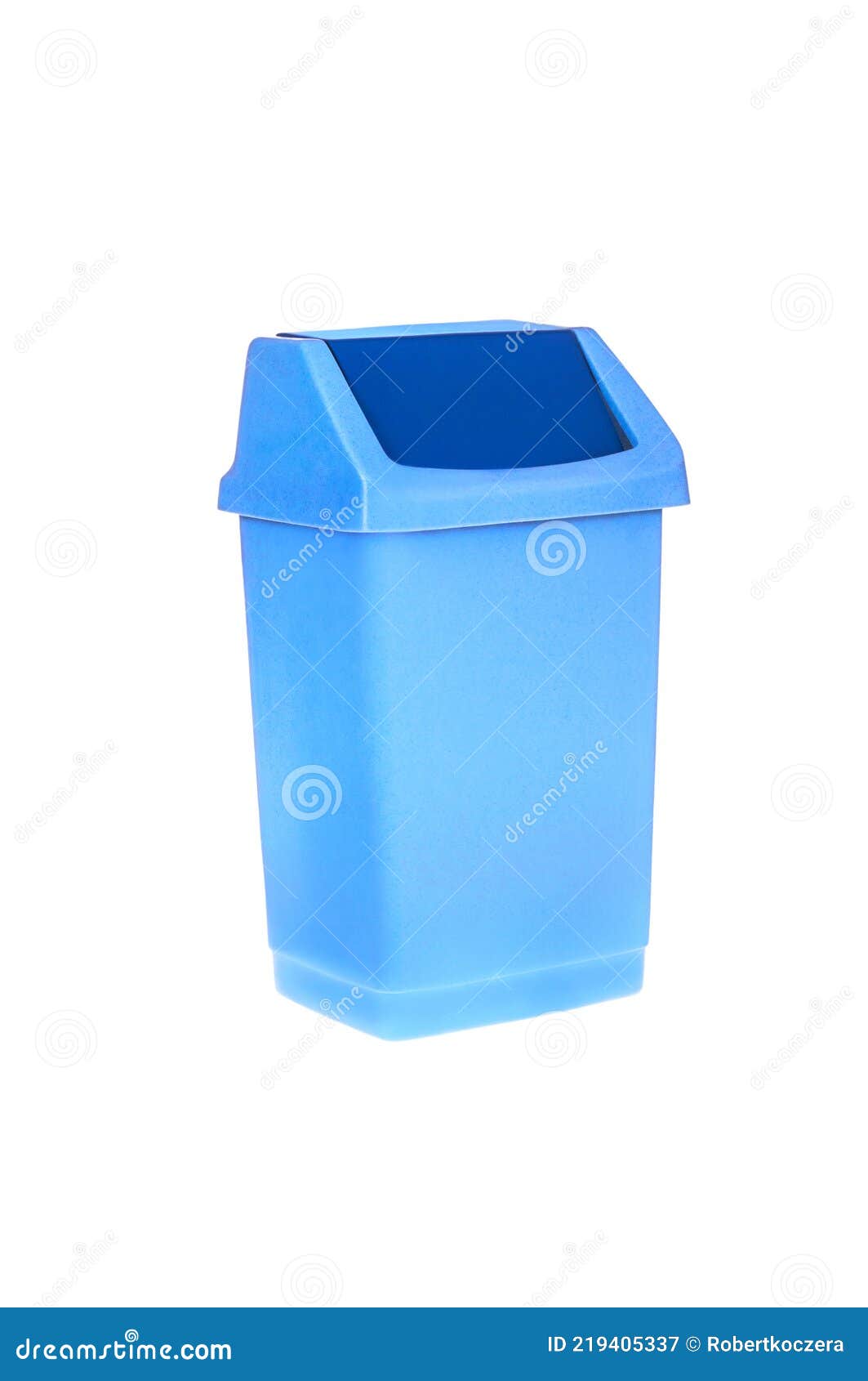 Blue Garbage can stock image. Image of environment, work - 219405337