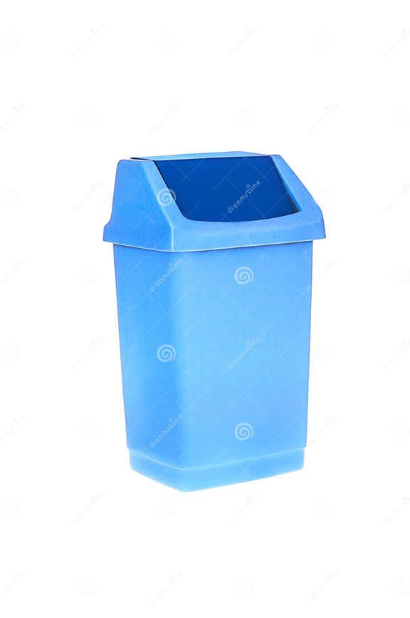 Blue Garbage can stock image. Image of environment, work - 219405337