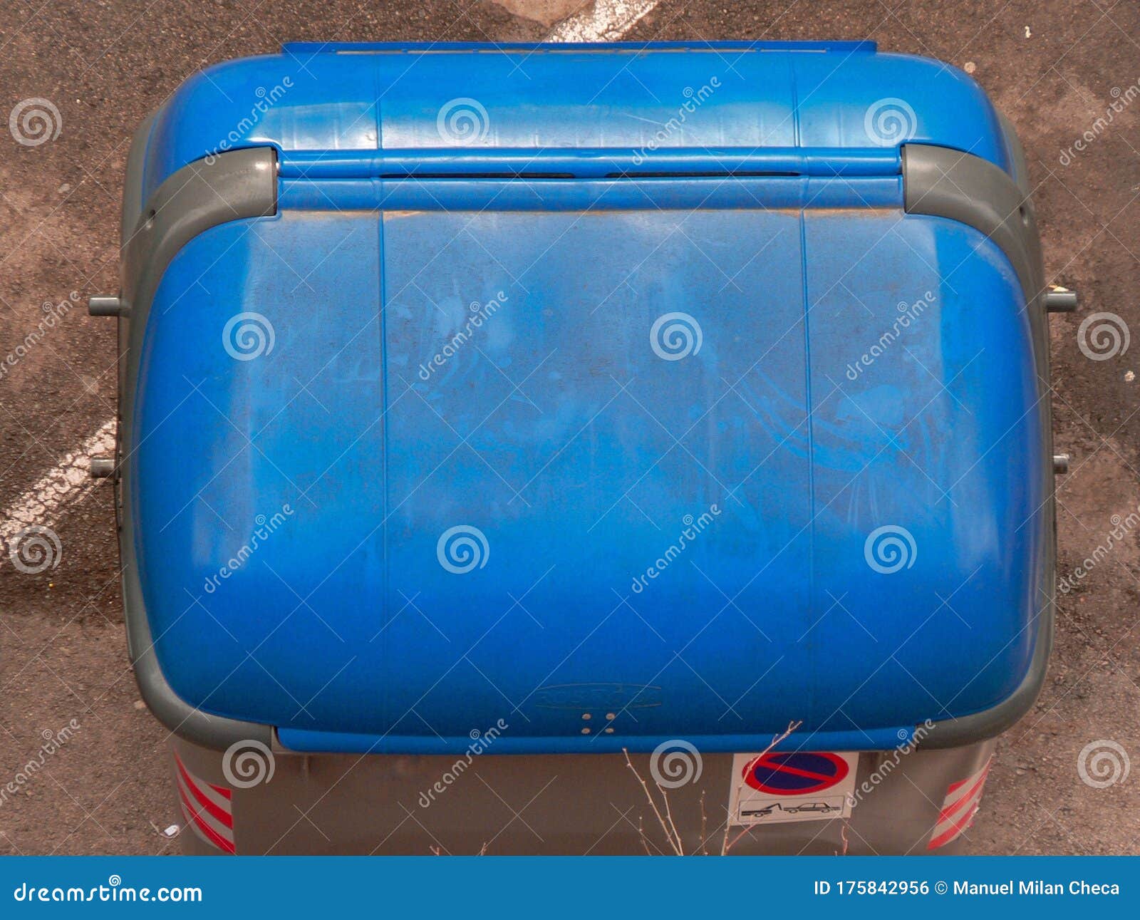 Blue Garbage Container for Recycling Paper and Cardboard Stock Photo ...