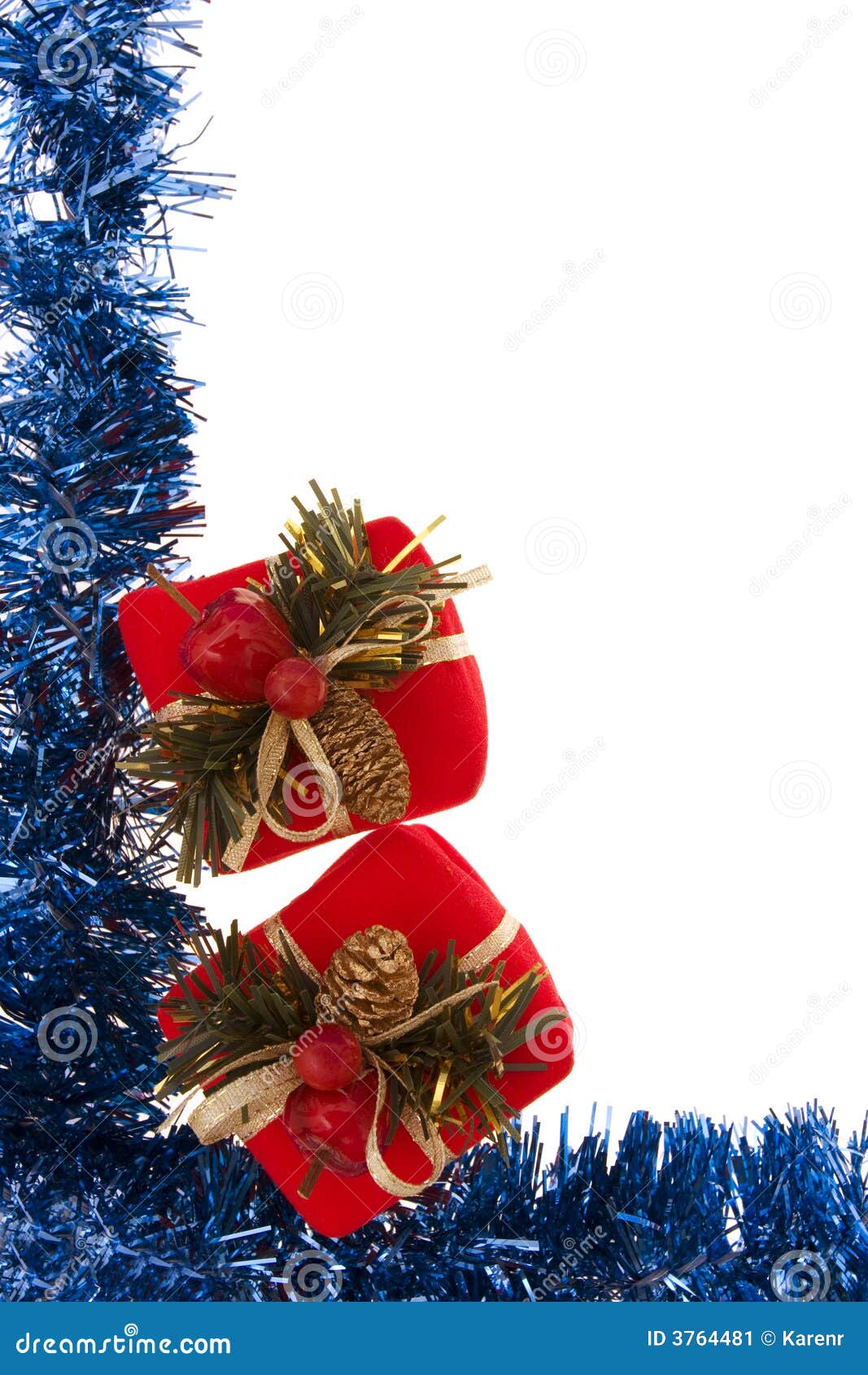 Blue Garland Border stock image. Image of rectangle, gifts - 3764481