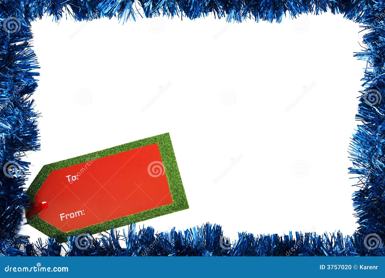 Blue Garland Frame stock photo. Image of copy, frame, snow - 3757020