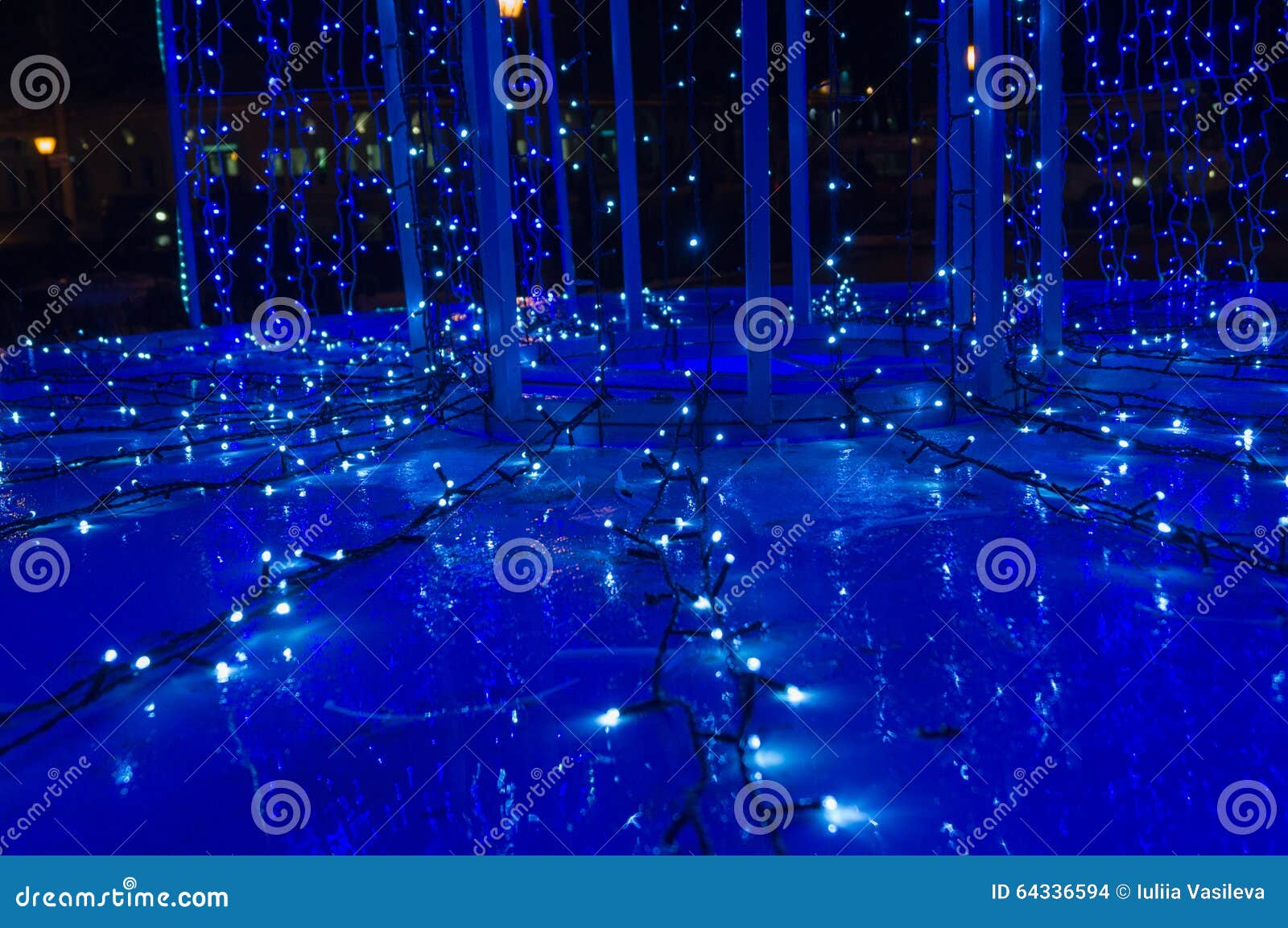Blue garland light stock photo. Image of shiny, ornament - 64336594