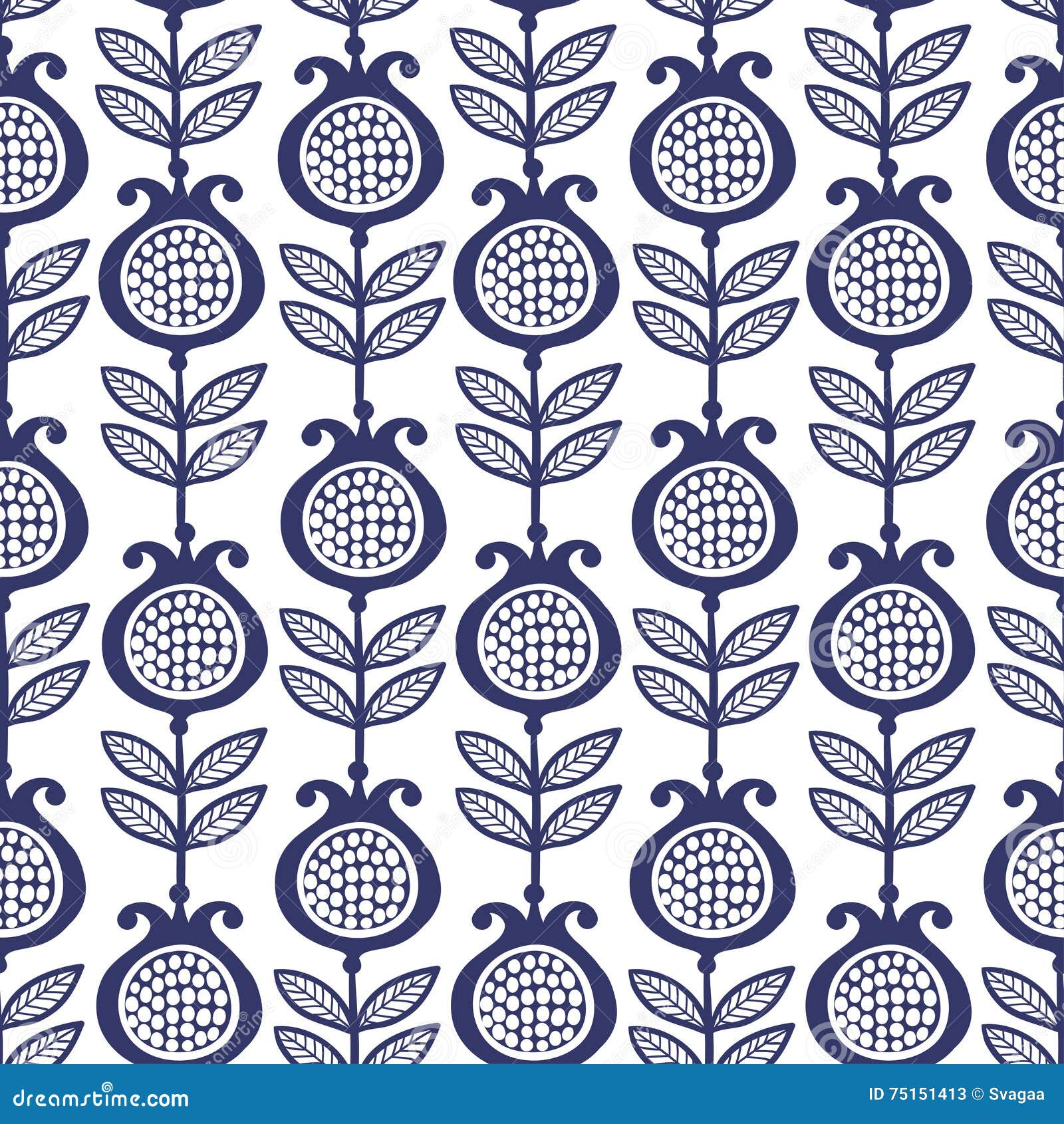 Blue Garnet. Floral Pattern Stock Illustration - Illustration of ...