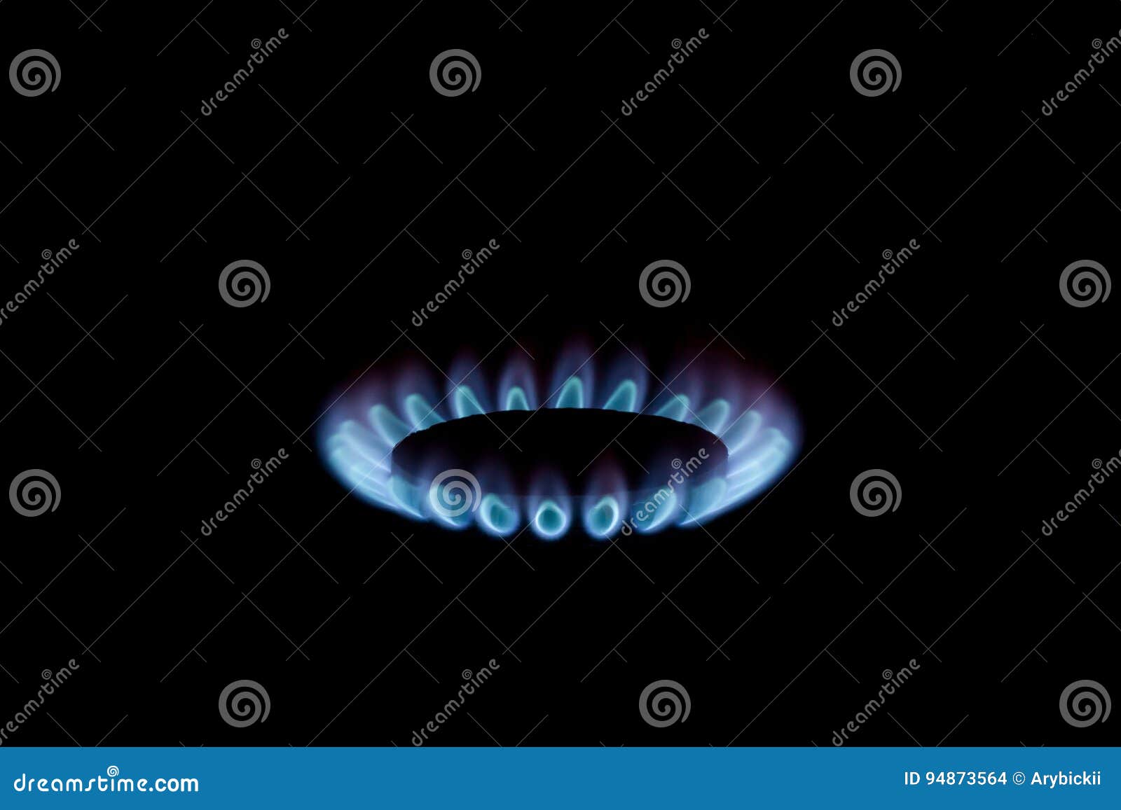 Blue Gas Flame on a Black Background Stock Photo - Image of light, fuel ...