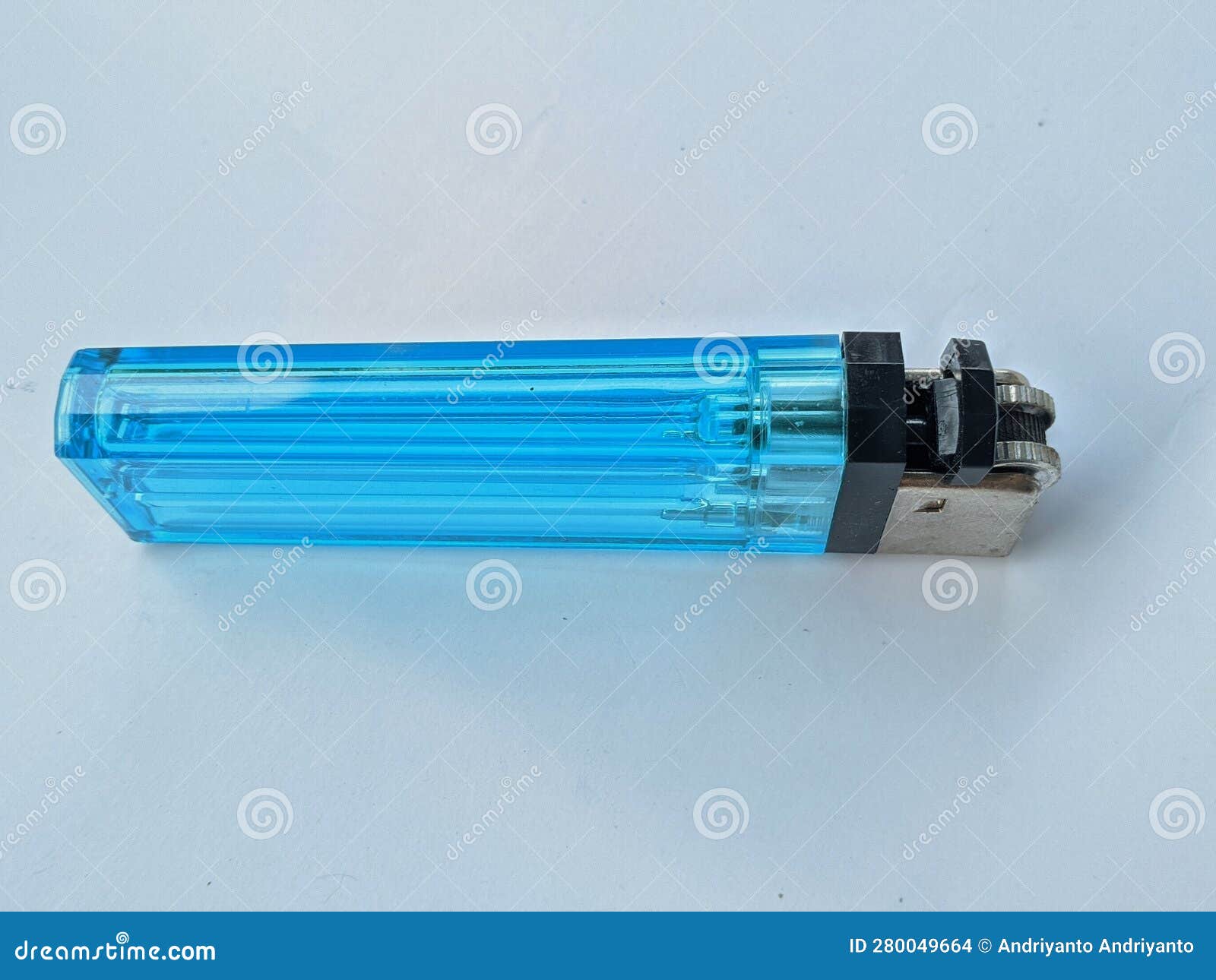 Blue Gas Lighter on Plain White Paper Stock Photo - Image of lighters ...