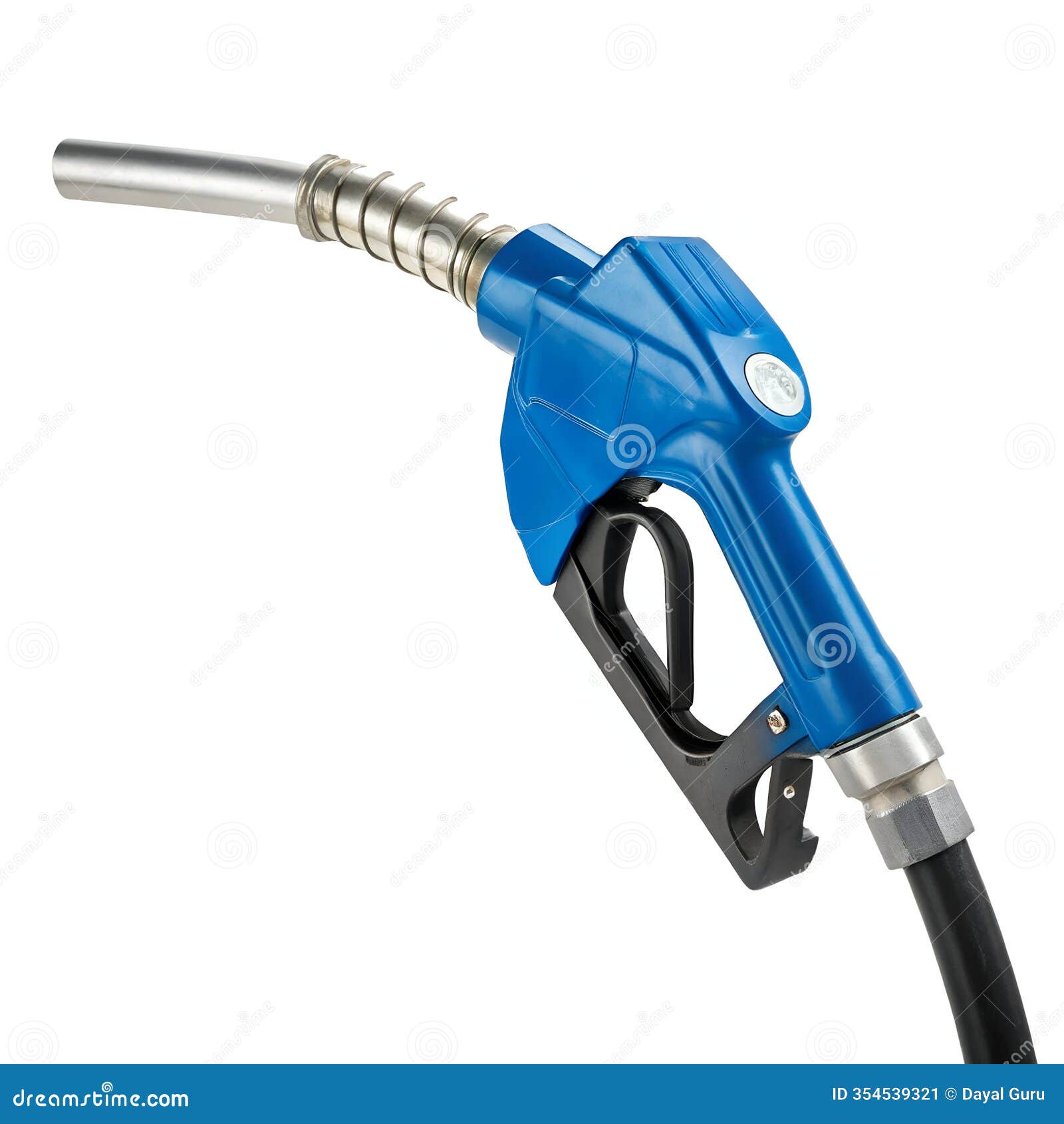 Blue Gas Pump Nozzle Isolated on White Background Stock Illustration ...