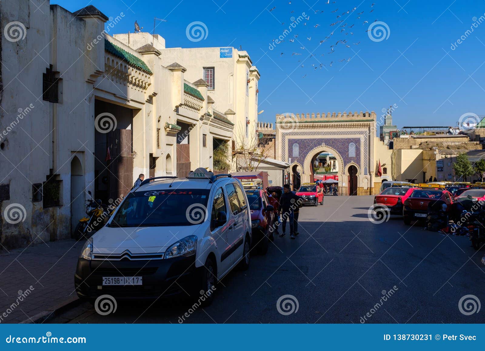 Blue Gate in downtown Fez editorial photo. Image of gate - 138730231