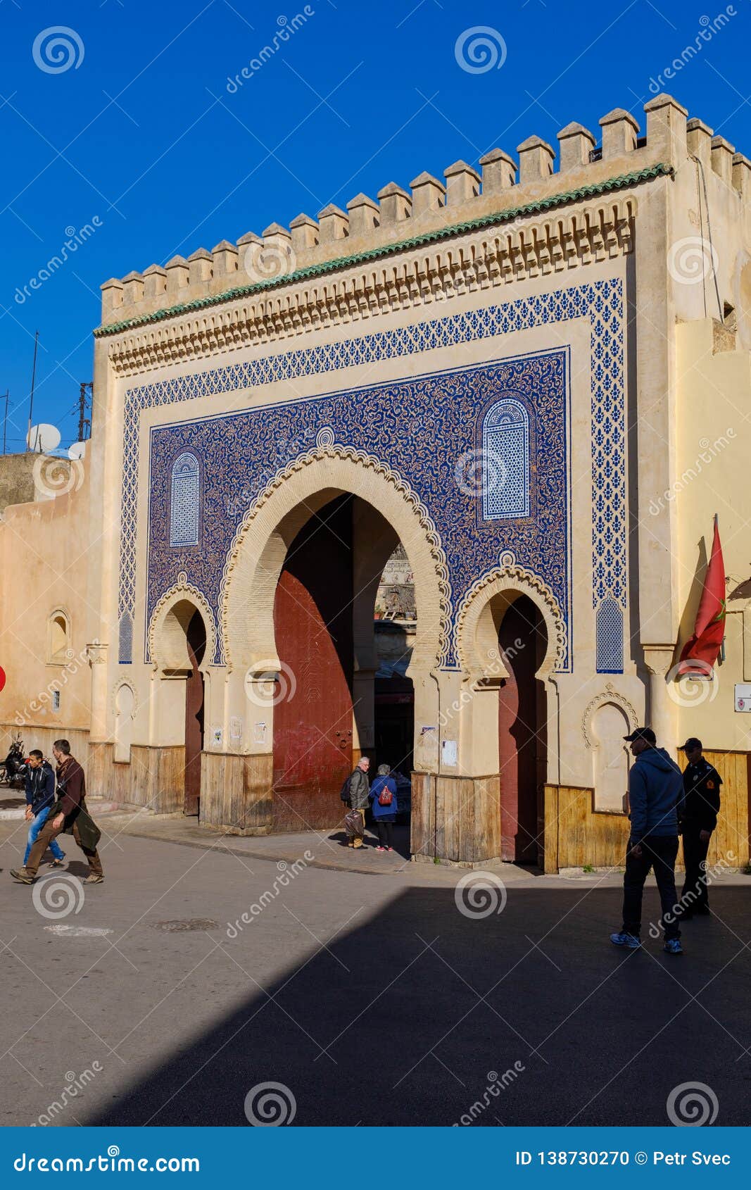 Blue Gate in downtown Fez editorial image. Image of famous - 138730270