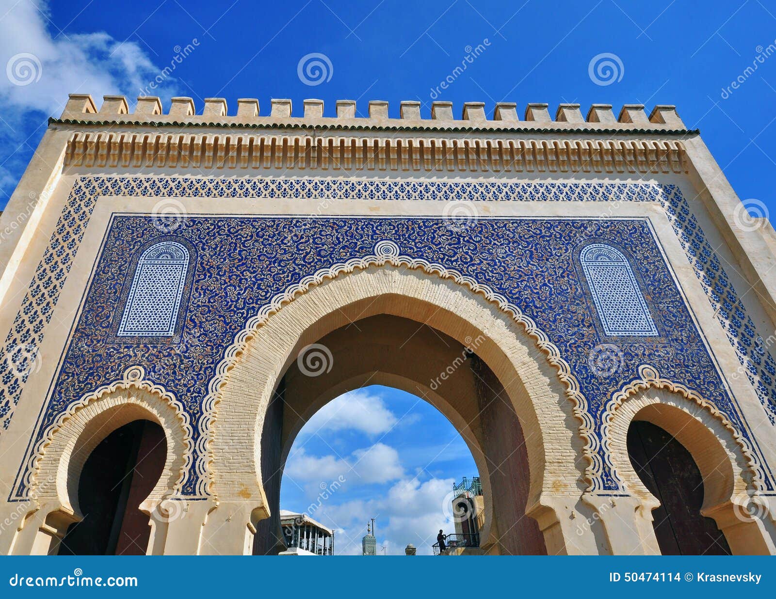 The blue gate, Fes stock photo. Image of city, vacation - 50474114