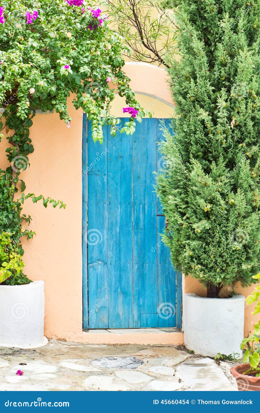 Blue gate stock photo. Image of plants, architectural - 45660454