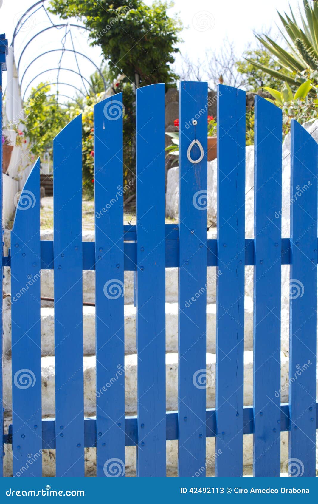 Blue gate stock image. Image of color, rustic, closed - 42492113
