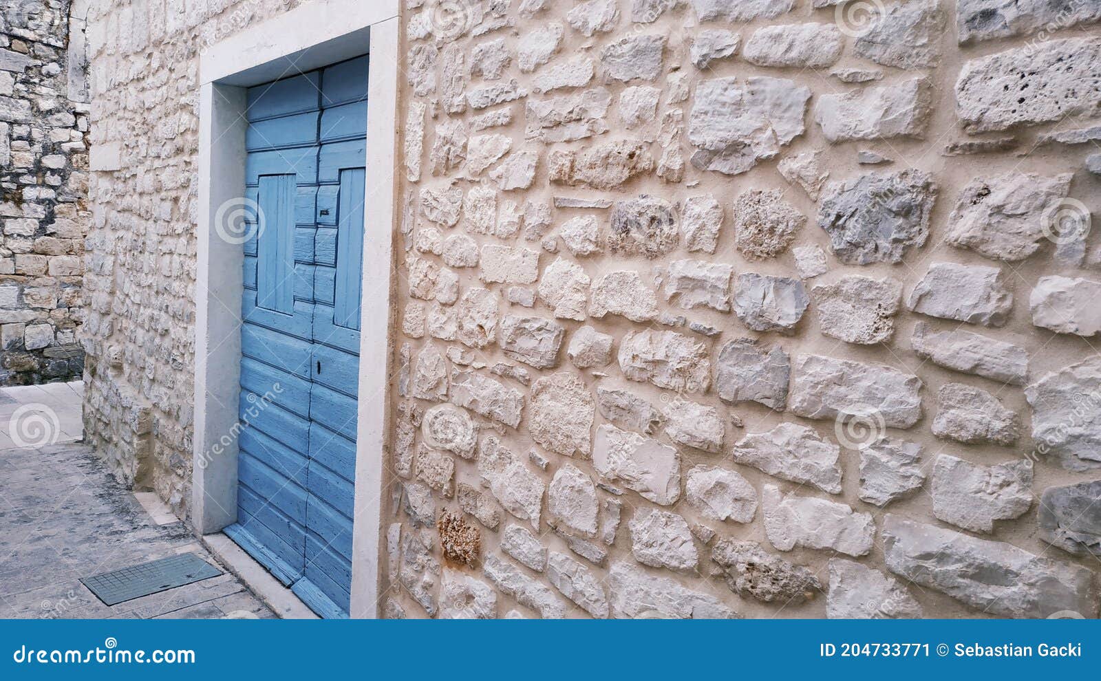 Blue gate stock image. Image of outside, blue, outdoor - 204733771