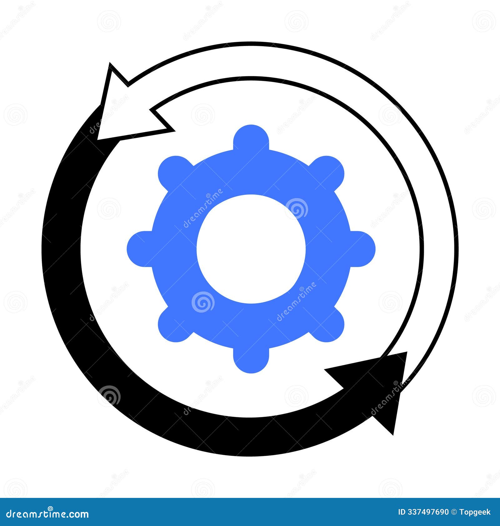 Continuous Process Infographic Flowchart Vector Illustration ...