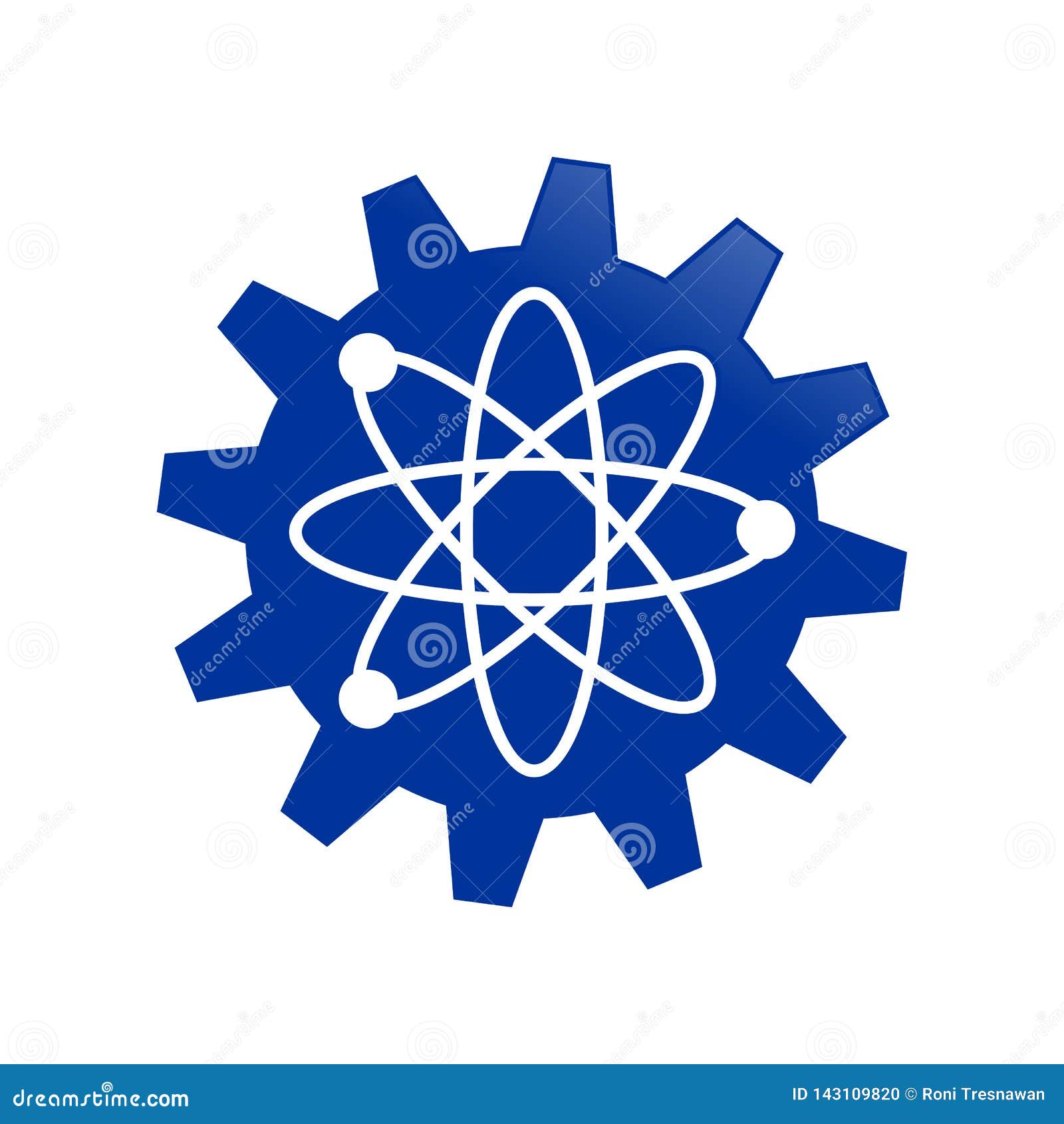 Blue Gear Cog Science Engineering Atom Symbol Design Stock Vector ...