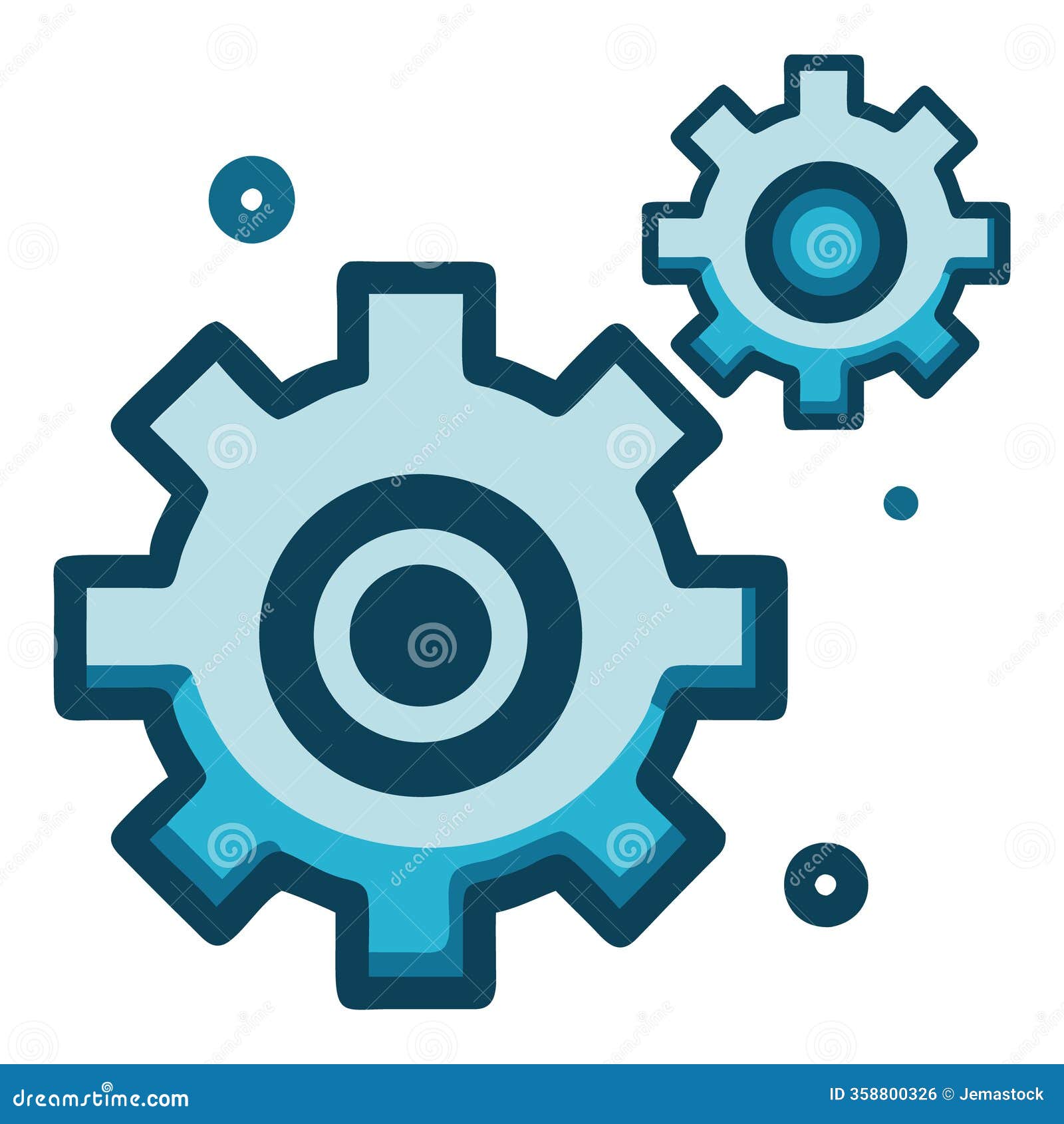 Gear Or Cogwheel With Notch Symbol On Isolated White Background ...