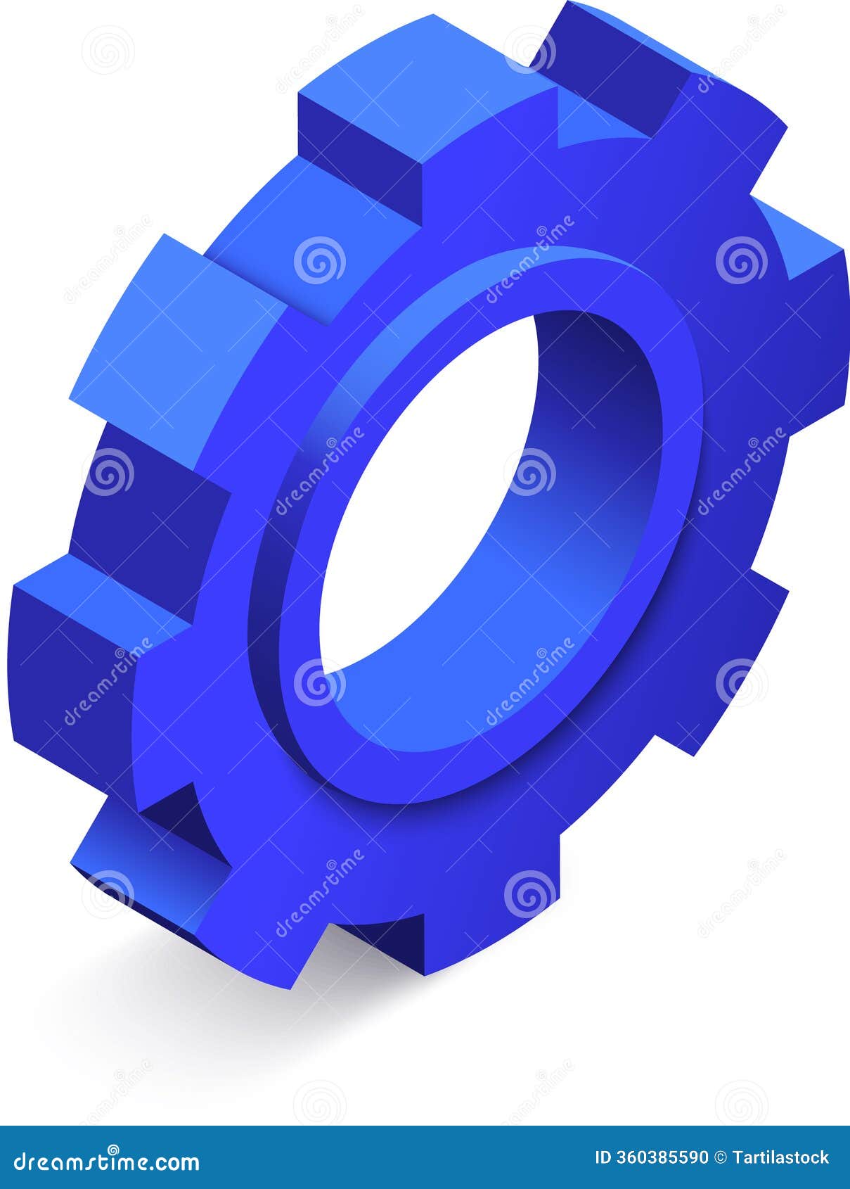 Blue Gear Rotating Smoothly, Representing A Complex Mechanism ...