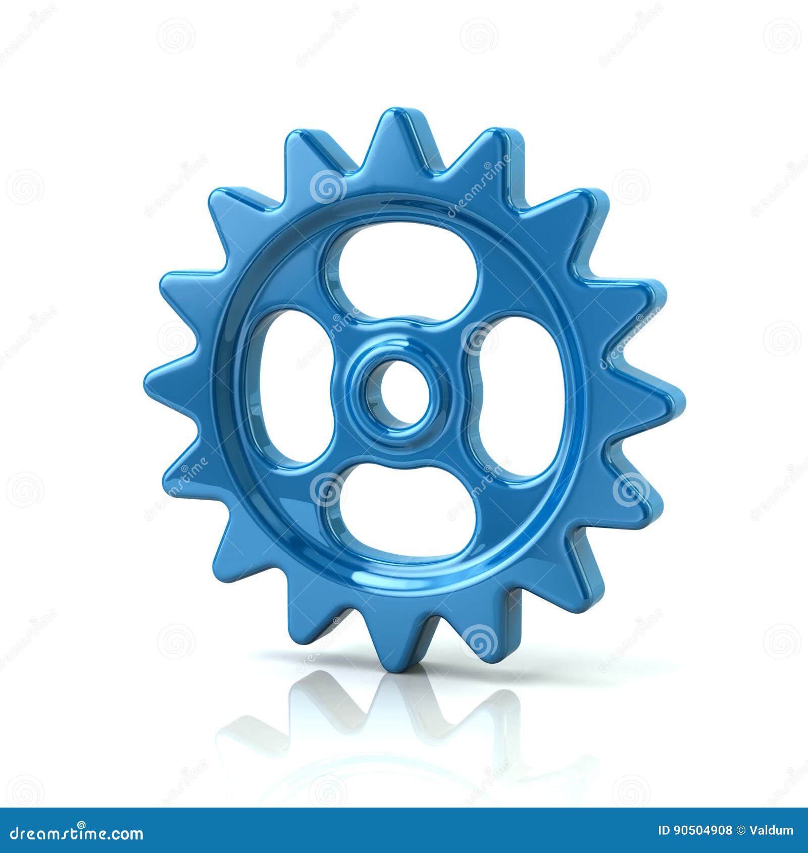 Blue gear wheel icon stock illustration. Illustration of white - 90504908