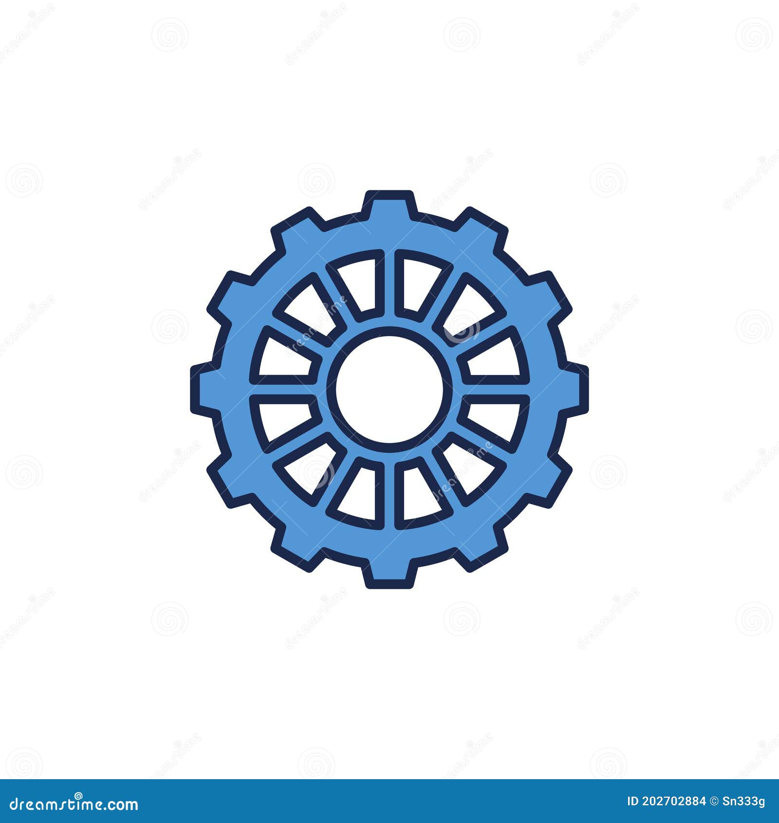 Blue Gear Wheel Vector Concept Icon or Logo Stock Vector - Illustration ...