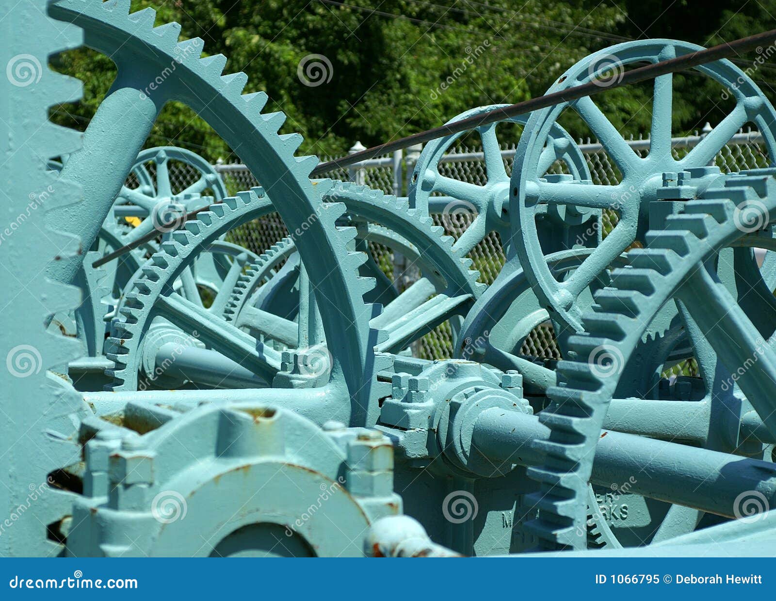Blue gears stock image. Image of water, belt, machine - 1066795