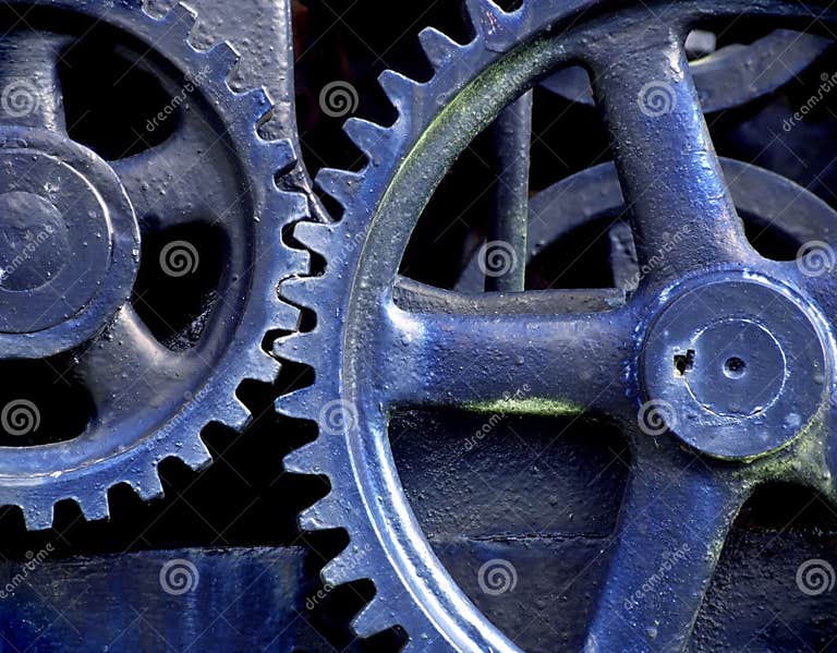 Blue Gears stock image. Image of engine, power, teeth, steam - 500071