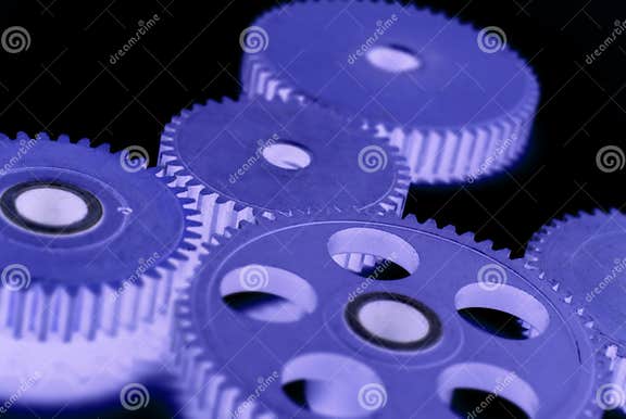 Blue gears stock photo. Image of gear, machine, blue, collaboration ...