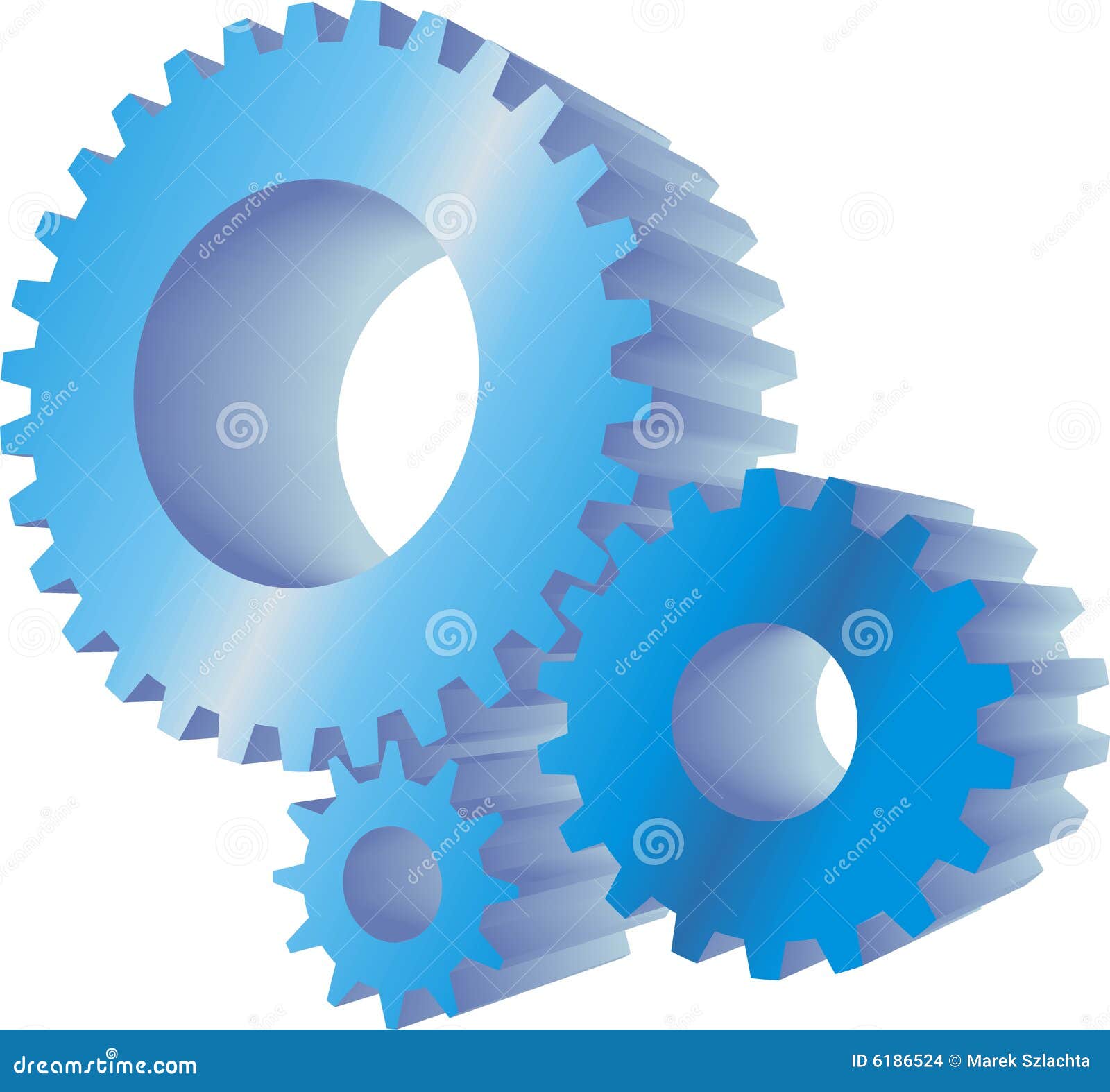 Blue gears stock vector. Illustration of device, clock - 6186524