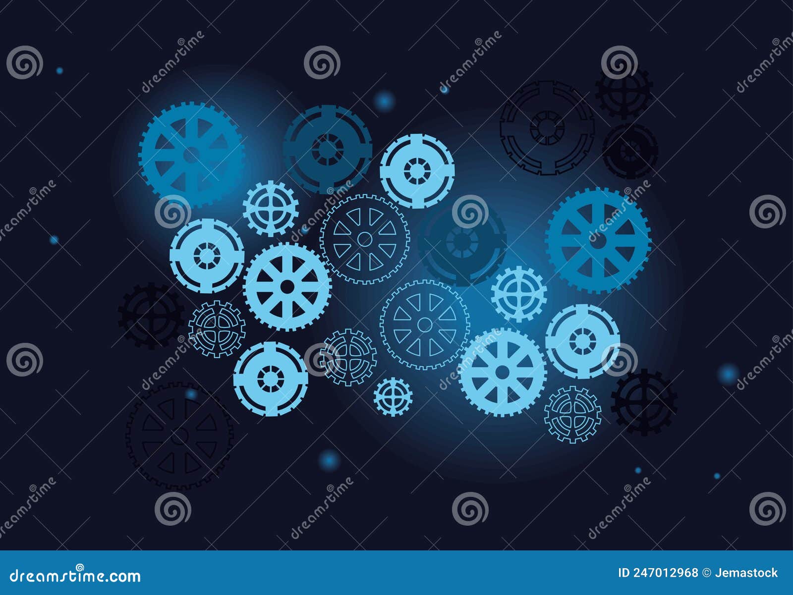 Blue gears cogs stock vector. Illustration of machine - 247012968