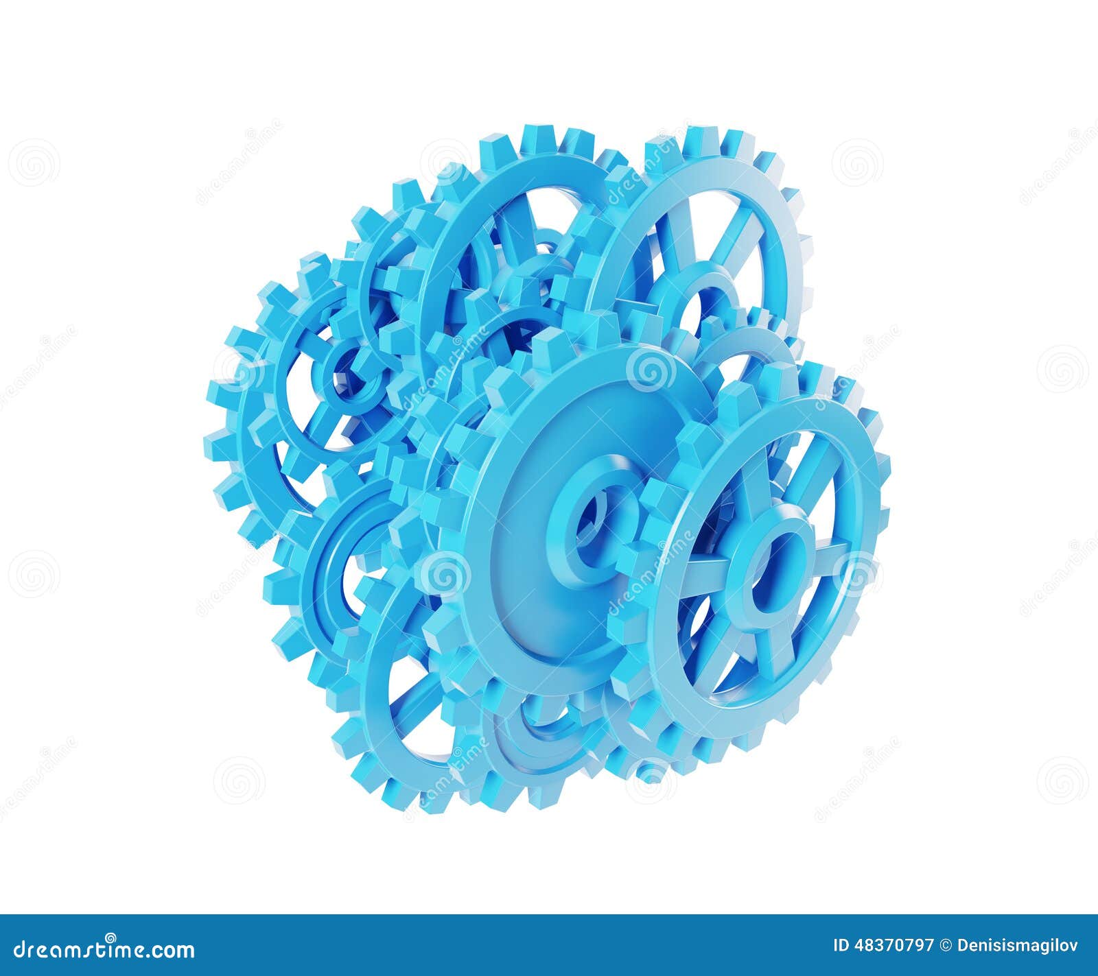 Blue gears and cogs stock illustration. Illustration of movement - 48370797